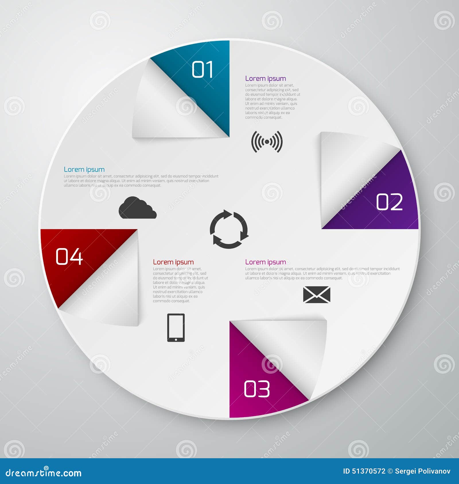 Vector Illustration Infographics Circle with Sectors Stock Vector ...