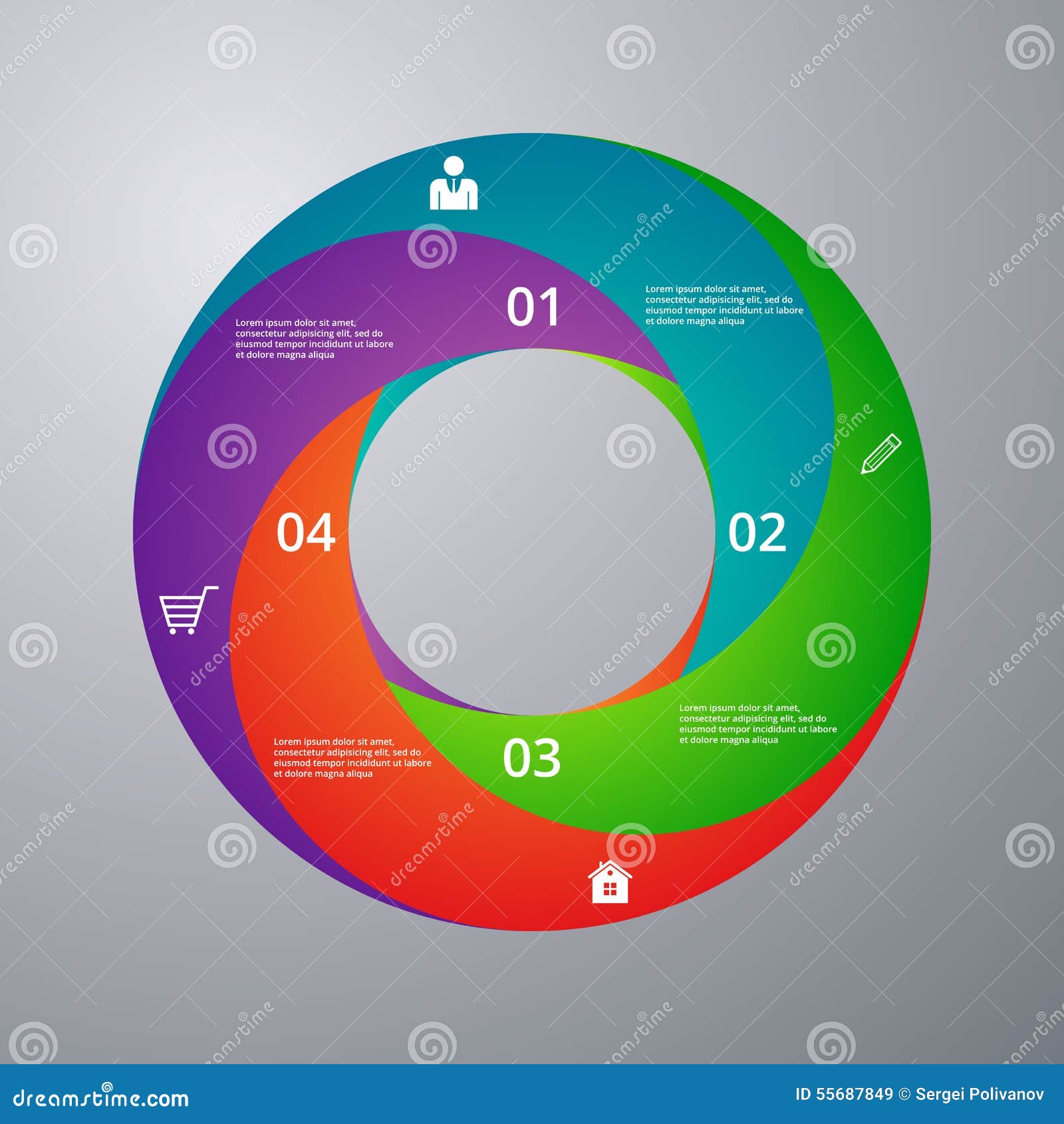 Vector Illustration Infographics Circle with Sectors Stock Vector ...