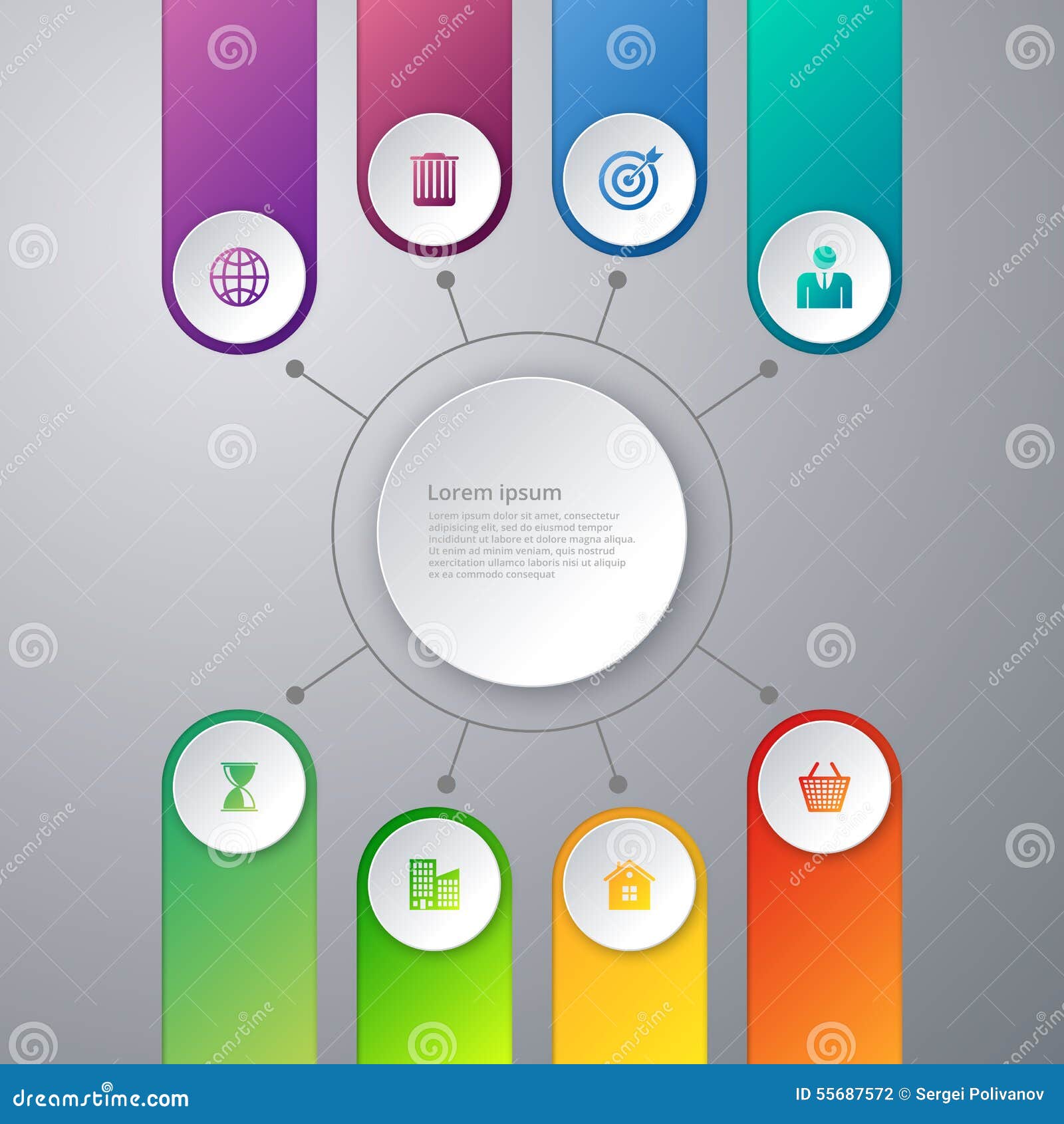 Vector Illustration Infographics Eight Options Stock Vector ...