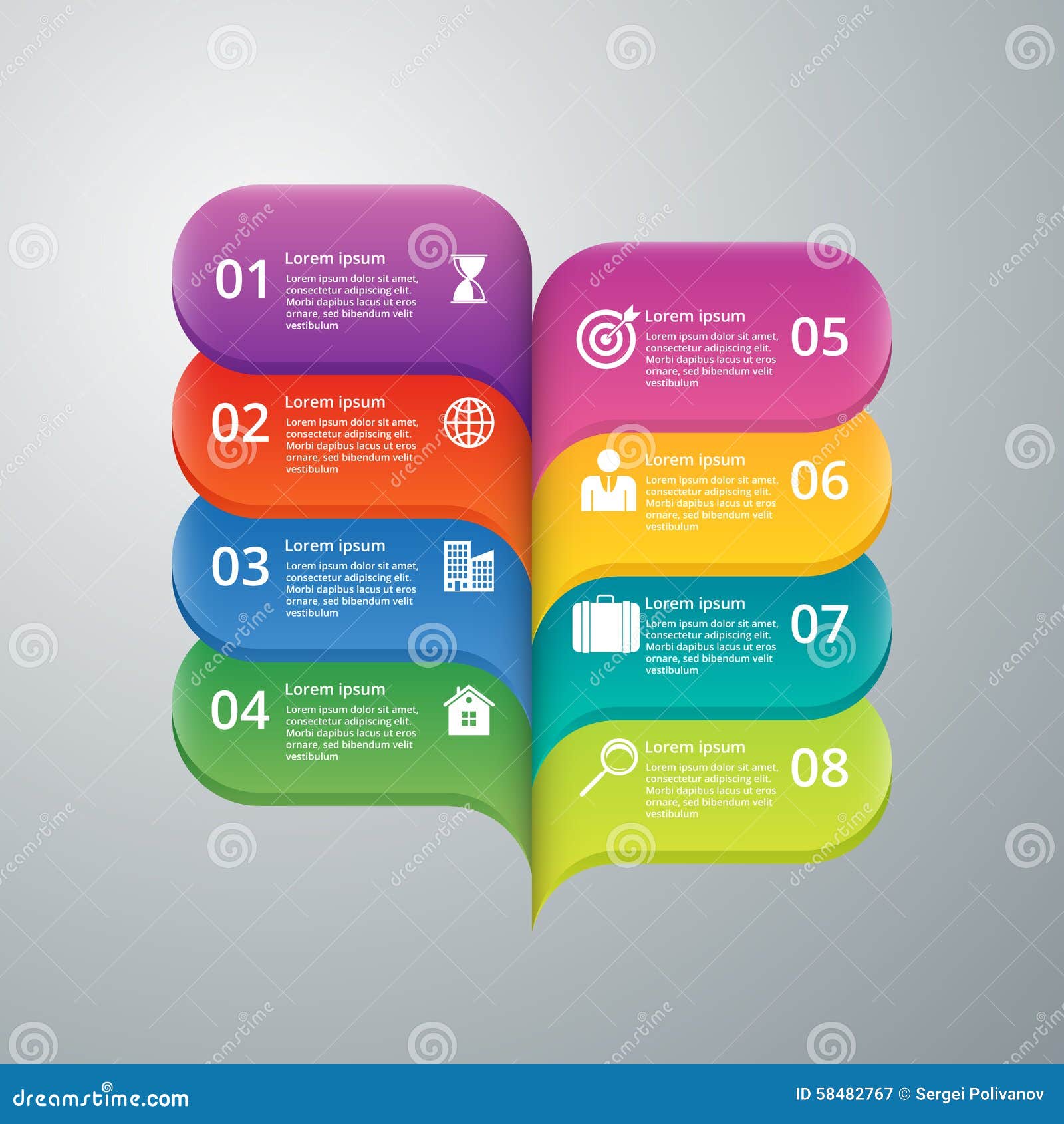 Vector Illustration Infographics Eight Options Stock Vector ...