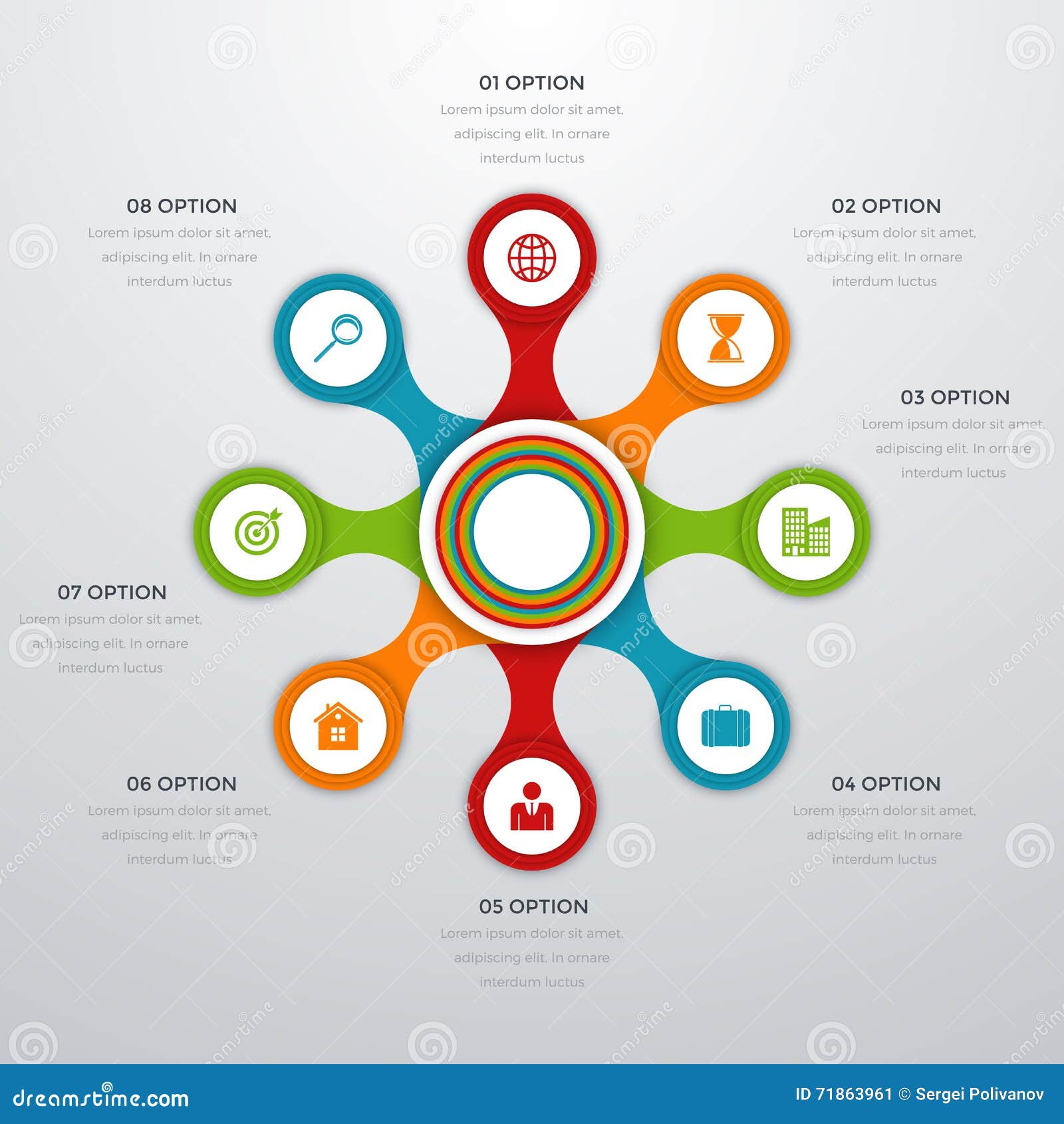 Vector Illustration Infographics Eight Options Stock Vector ...