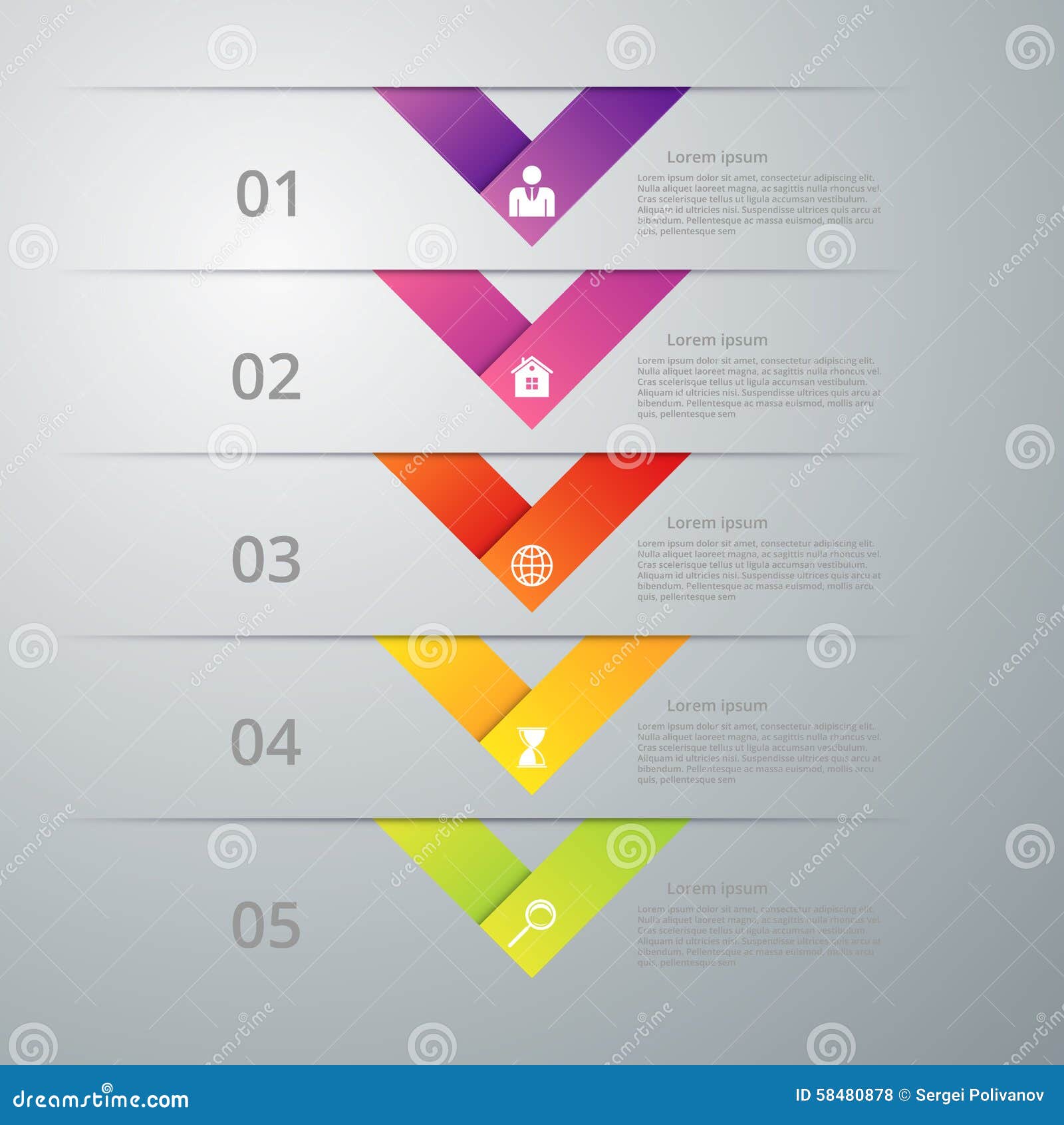 Vector Illustration Infographics Five Options Stock Vector ...