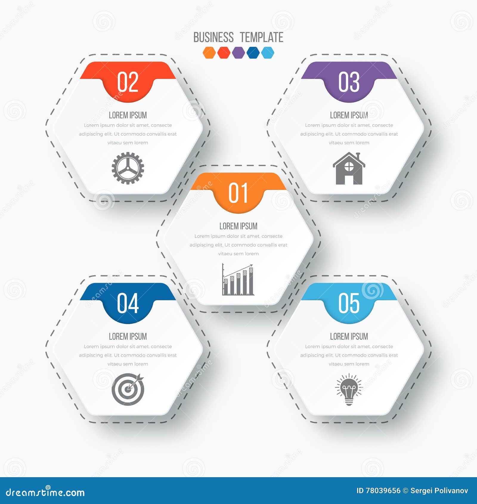 Vector Illustration Infographics Five Options. Stock Vector ...