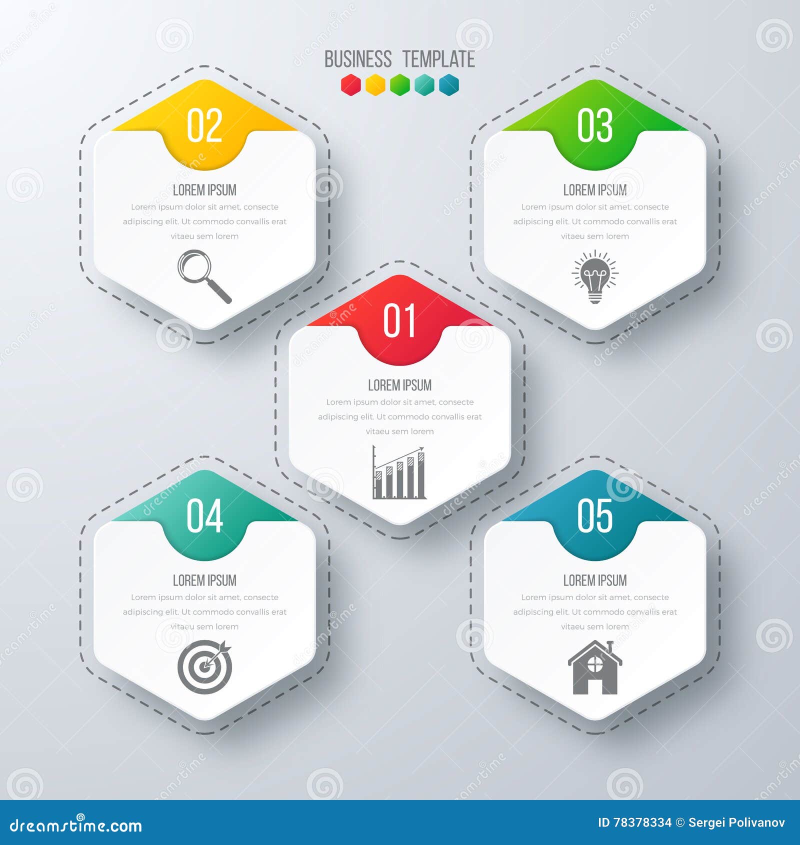 Vector Illustration Infographics Five Options. Stock Vector ...