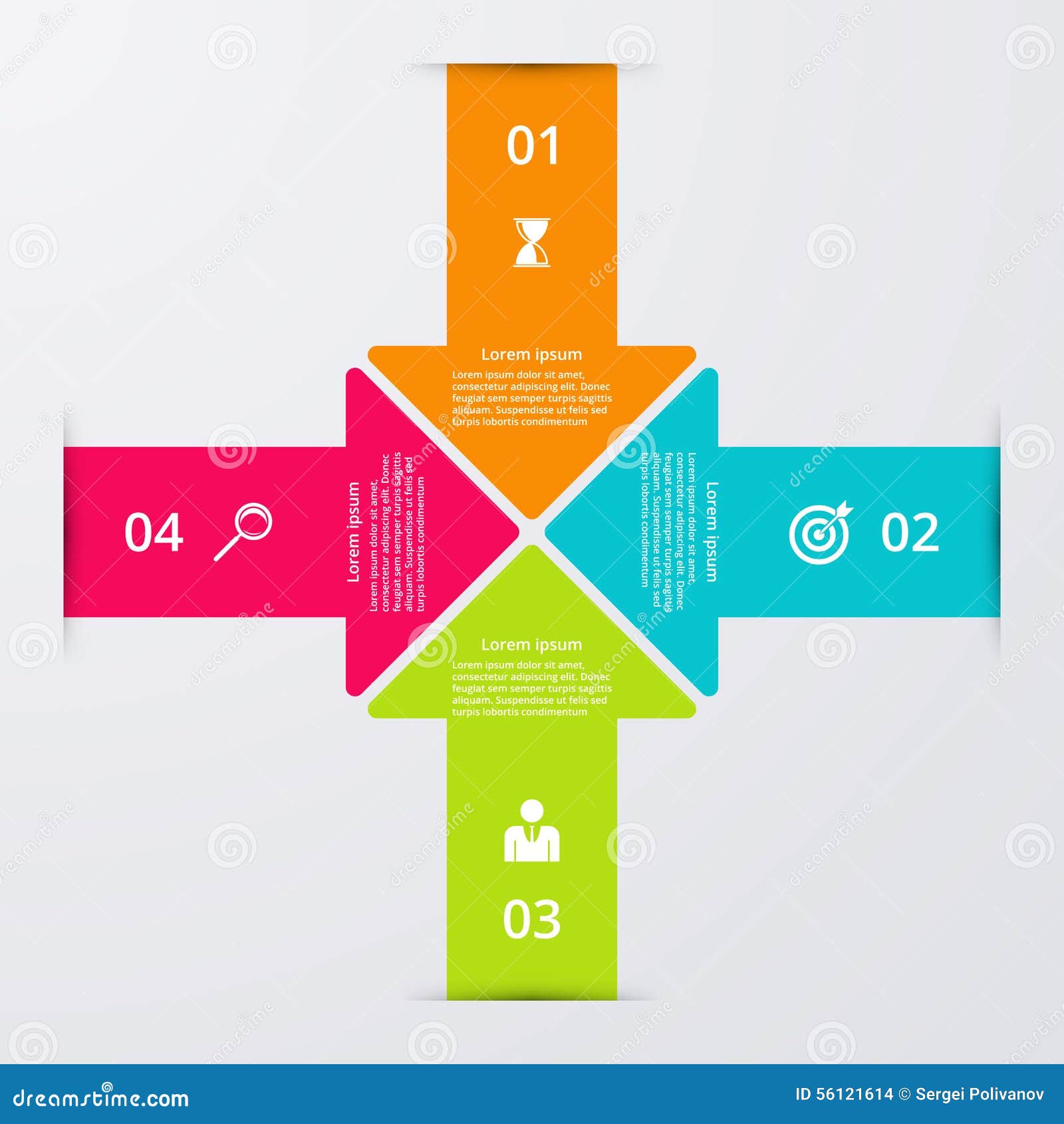 Vector Illustration Infographics Four Arrows Stock Vector ...