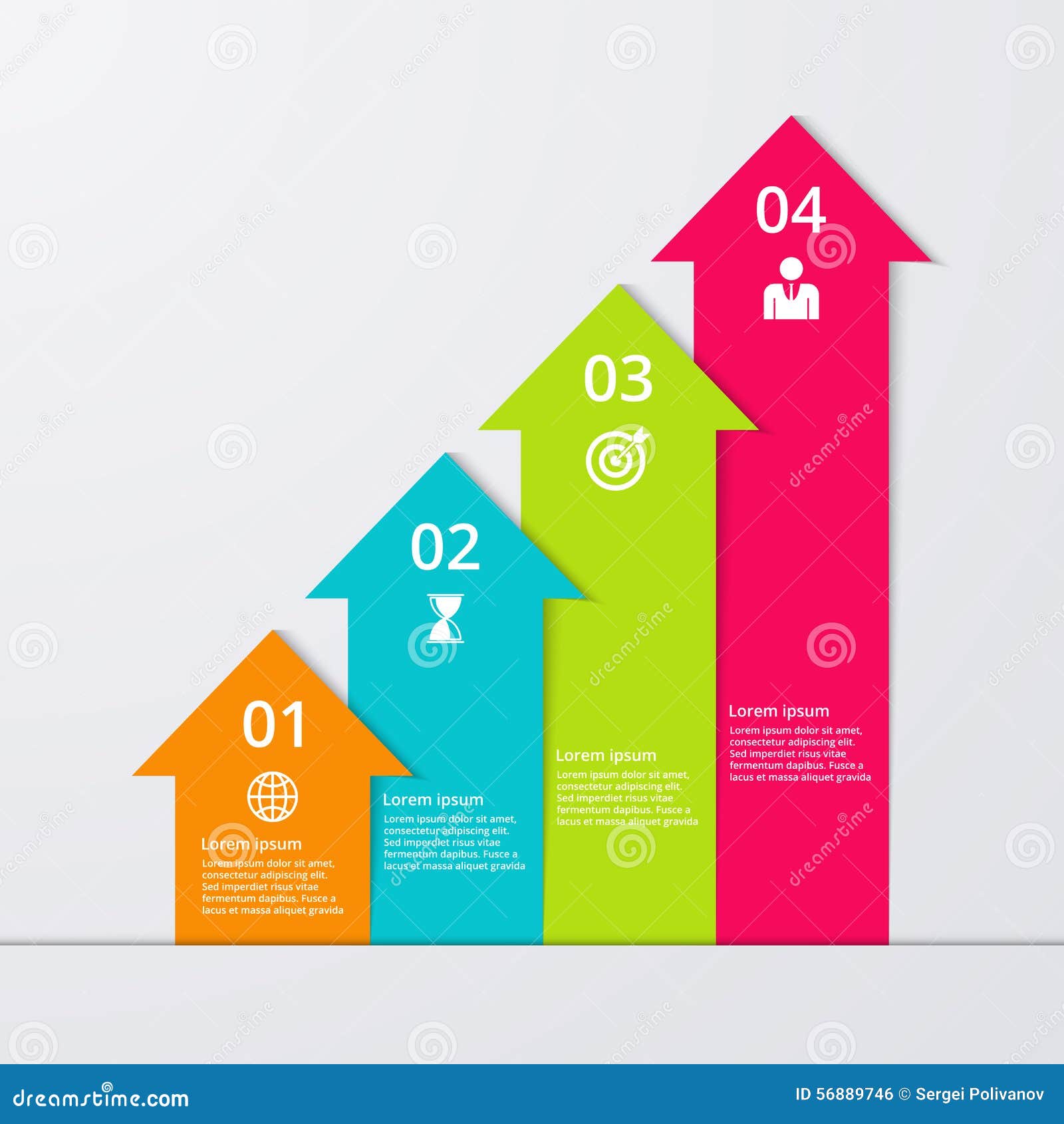 Vector Illustration Infographics Four Arrows Stock Vector ...