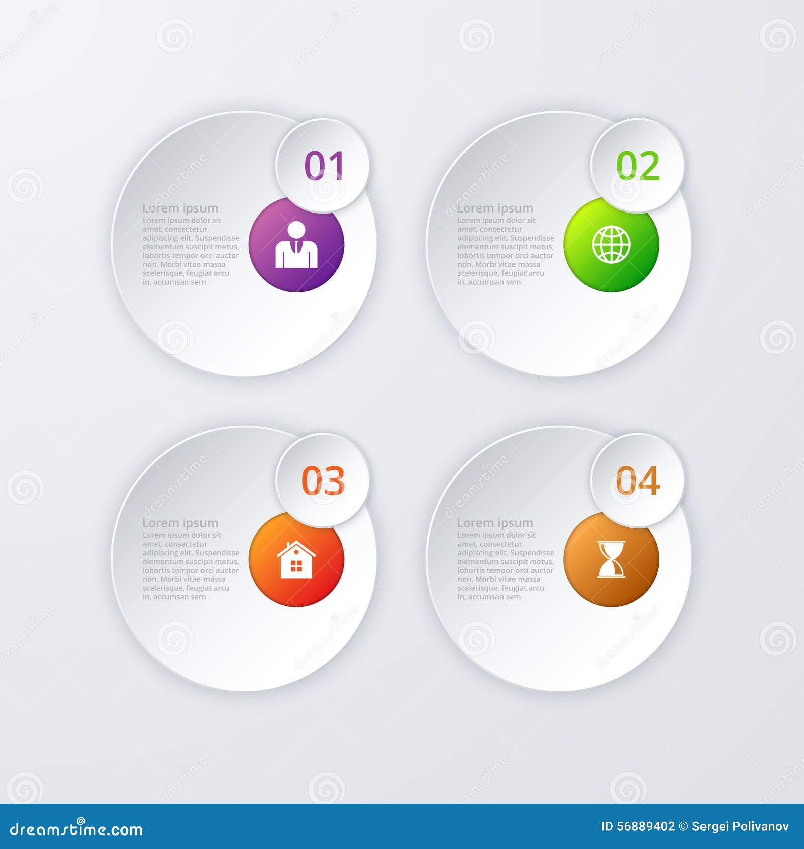 Vector Illustration Infographics Four Circles Stock Vector ...
