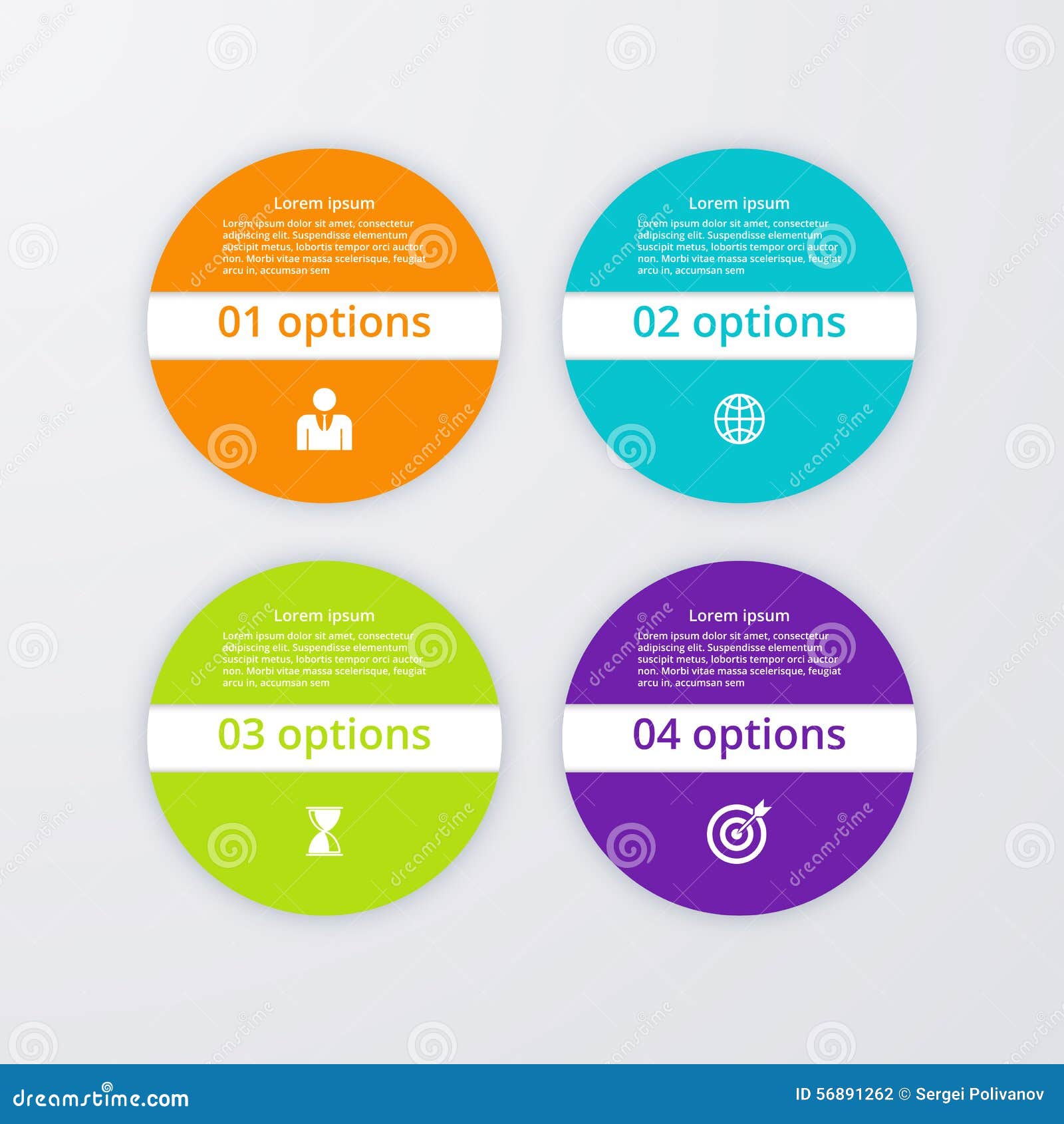 Four Circles With Arrows Cycle Steps Process Infographic Vector ...