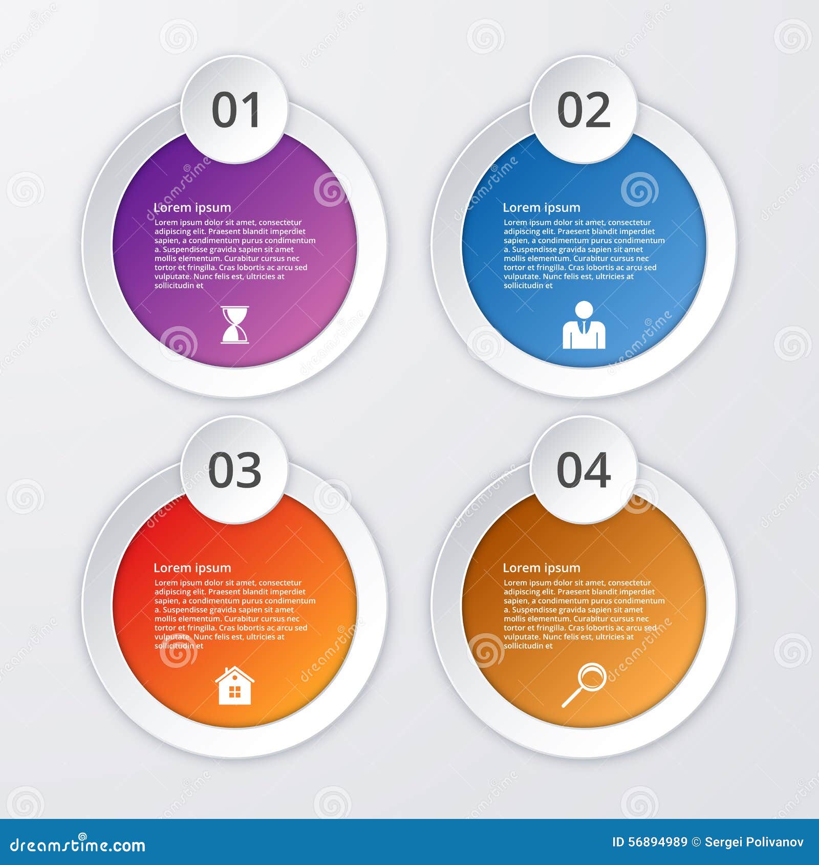 Vector Illustration Infographics Four Circles Stock Vector ...