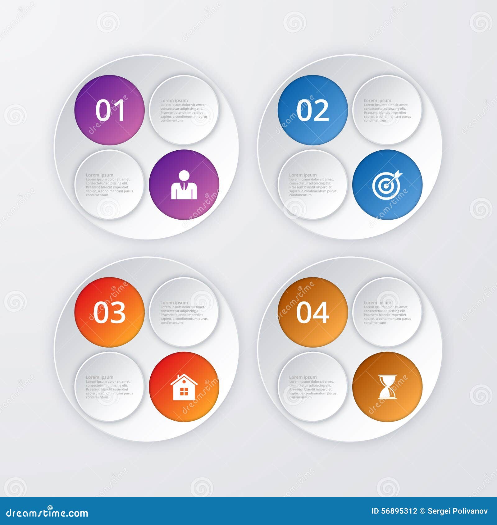 Vector Illustration Infographics Four Circles Stock Vector ...