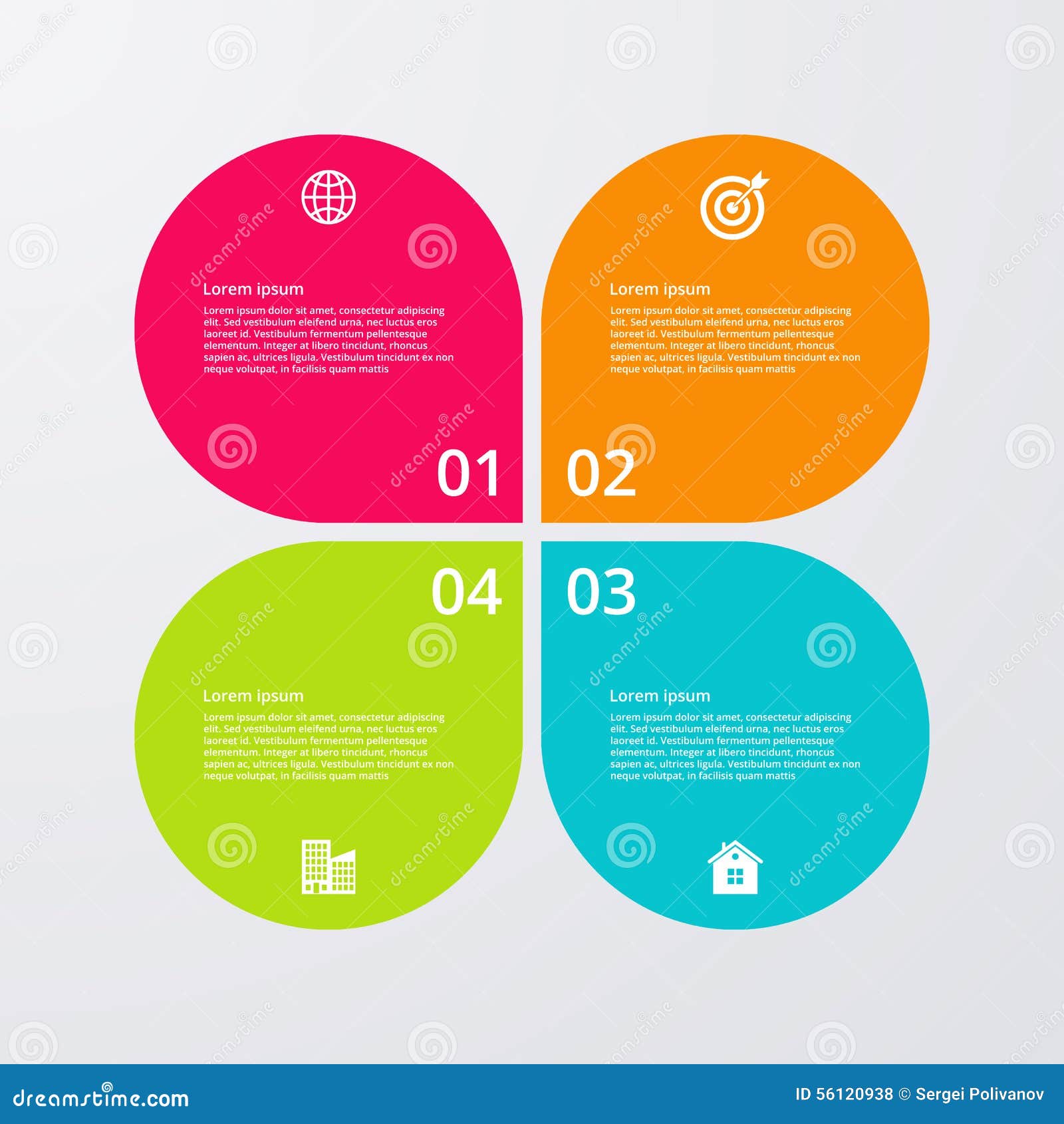 Vector Illustration Infographics Four Options Stock Vector ...