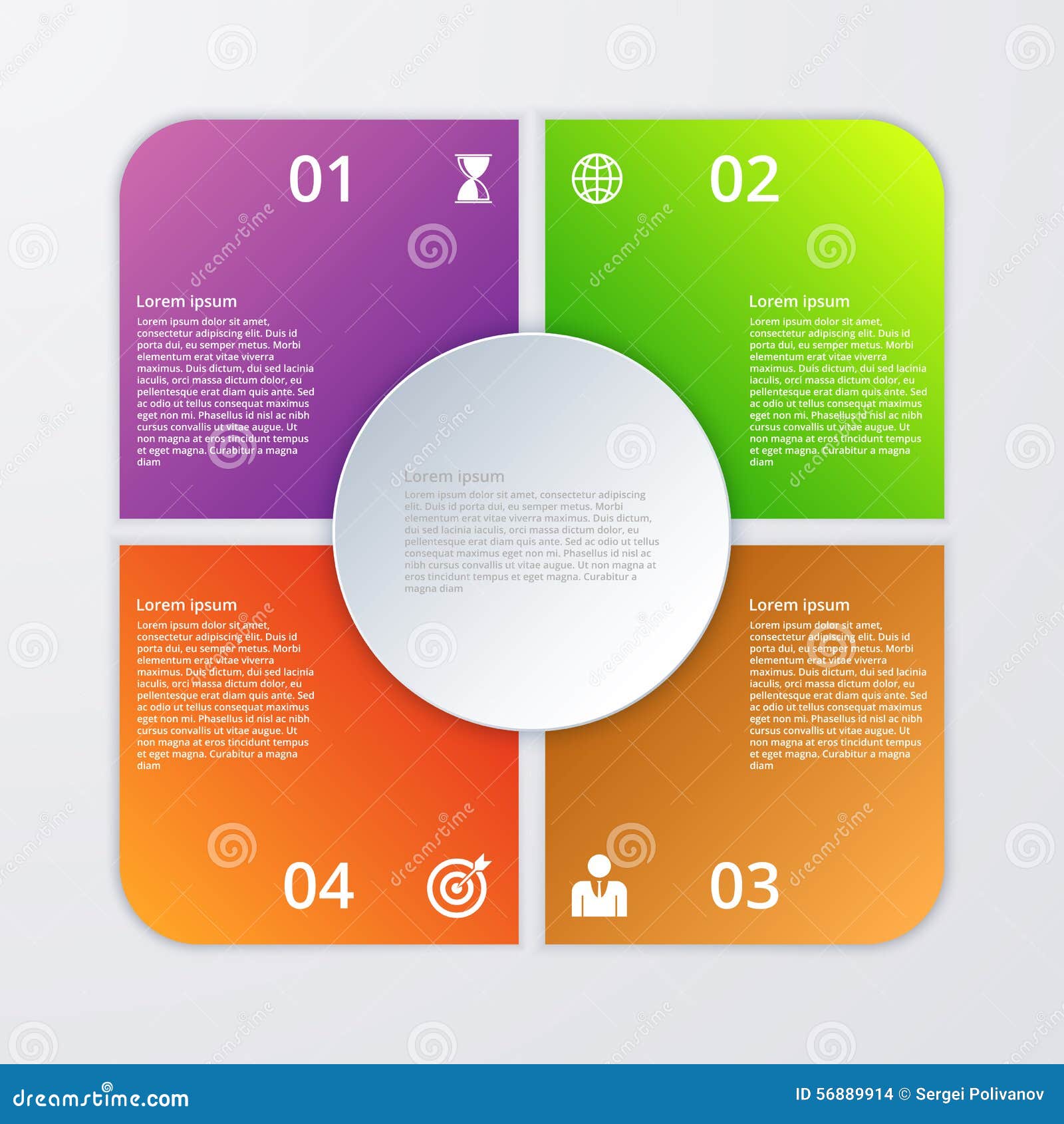 Vector Illustration Infographics Four Options Stock Vector ...