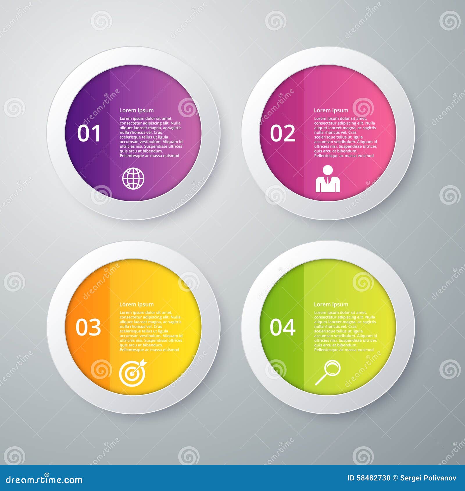 Vector Illustration Infographics Four Options Stock Vector ...