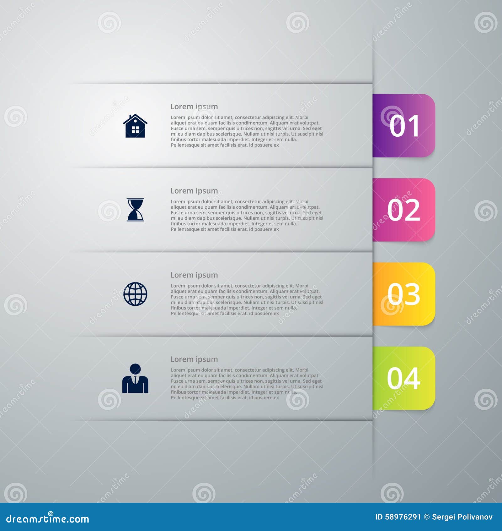Vector Illustration Infographics Four Options Stock Vector ...