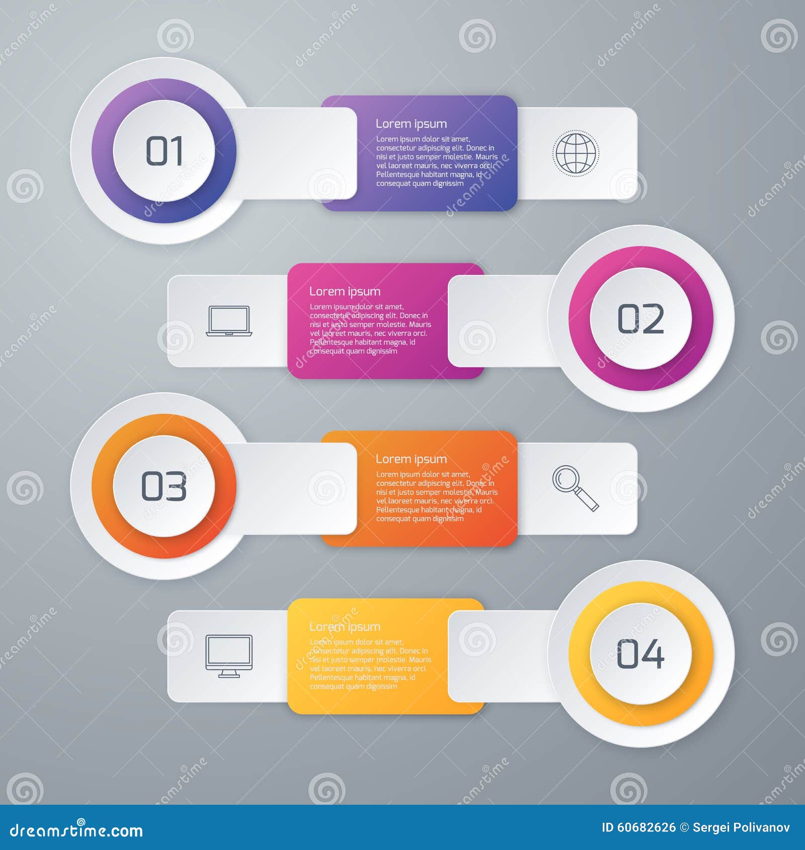 Vector Illustration Infographics Four Options Stock Vector ...