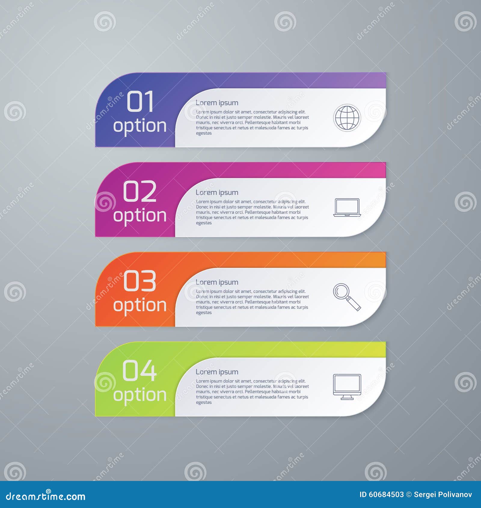Vector Illustration Infographics Four Options Stock Vector ...