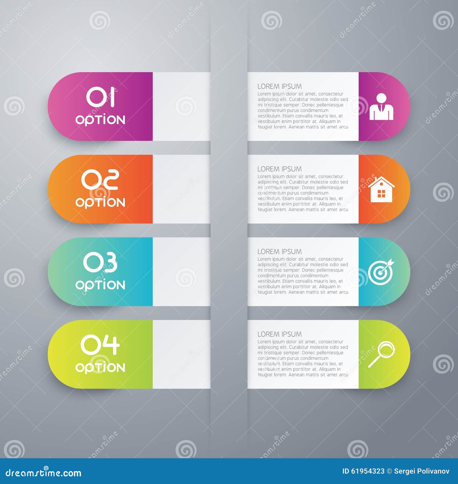 Vector Illustration Infographics Four Options Stock Vector ...