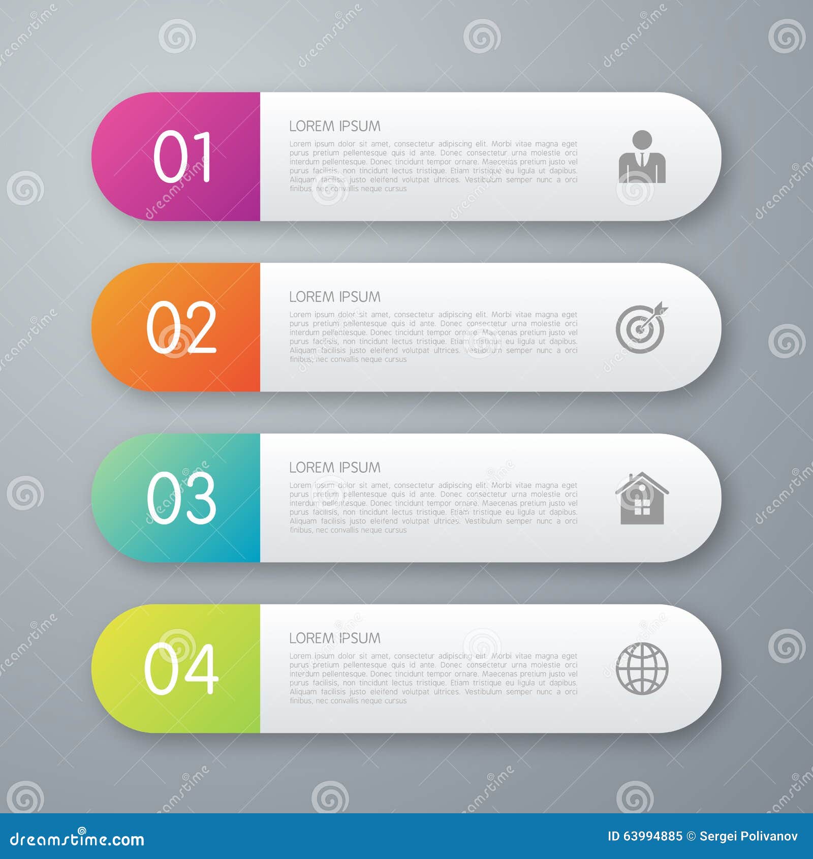 Vector Illustration Infographics Four Paper Strips Stock Vector ...