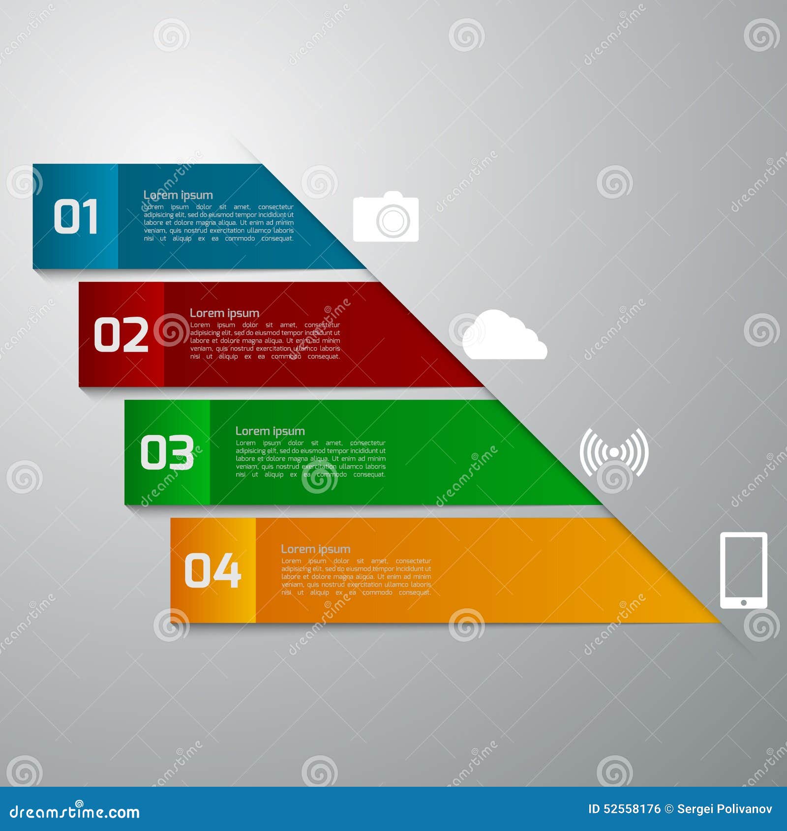 Vector Illustration Infographics Four Rectangles . Modern Templa Stock ...