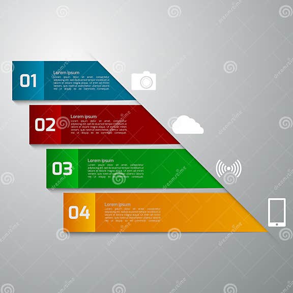 Vector Illustration Infographics Four Rectangles . Modern Templa Stock ...