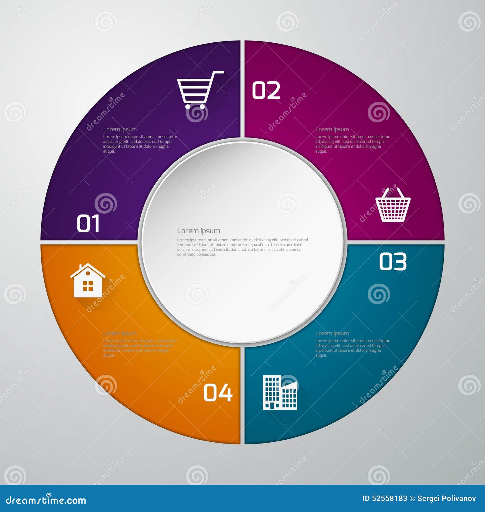 Vector Illustration Infographics Four Rectangles . Modern Templa Stock ...