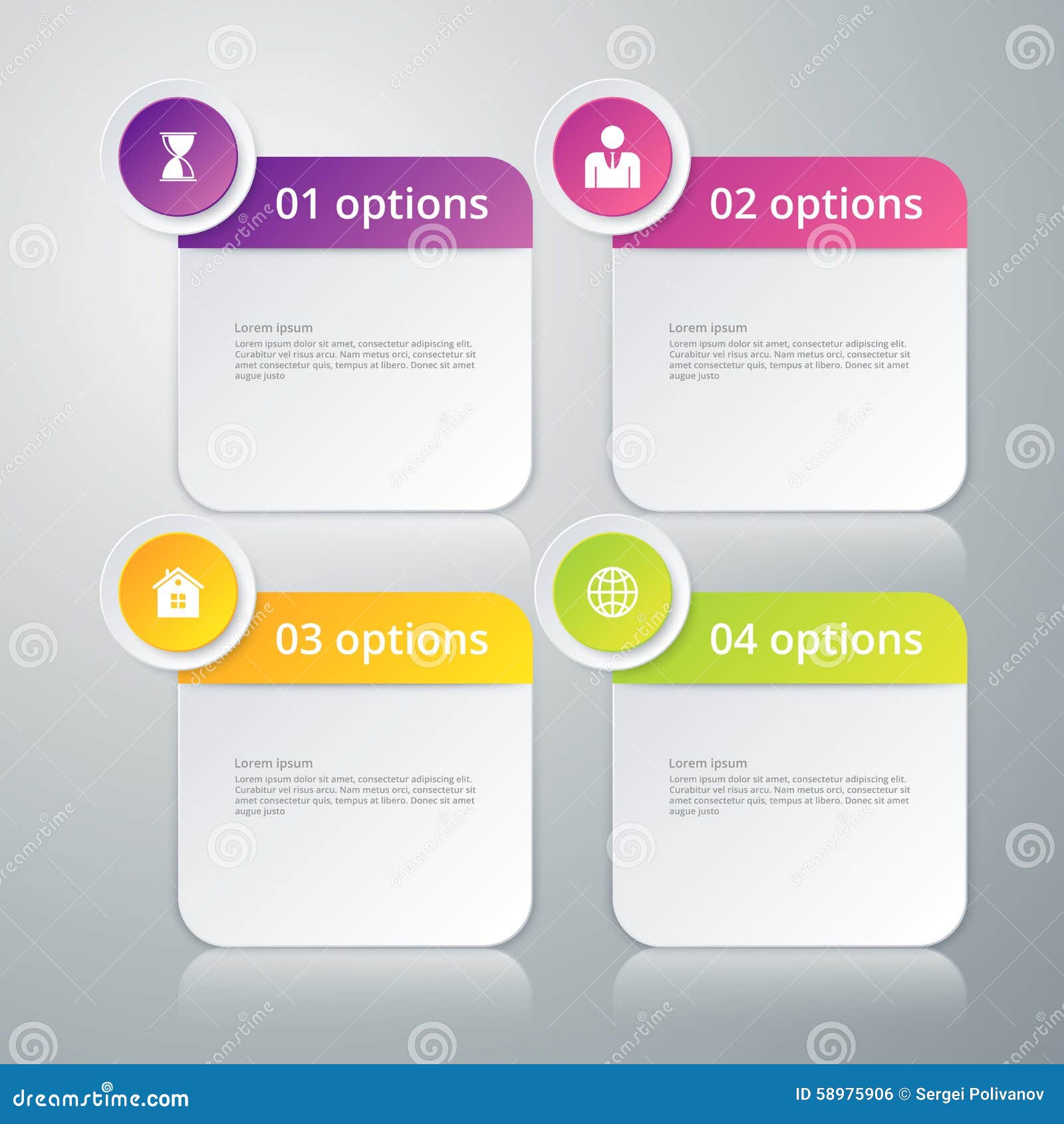 Vector Illustration Infographics Four Rounded Rectangle Stock Vector ...