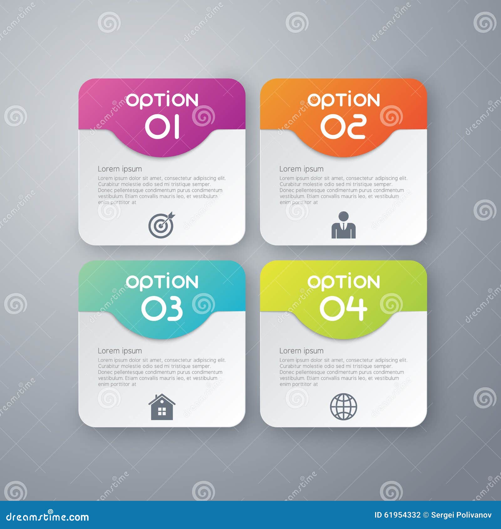 Vector Illustration Infographics Four Rounded Rectangle Stock Vector ...
