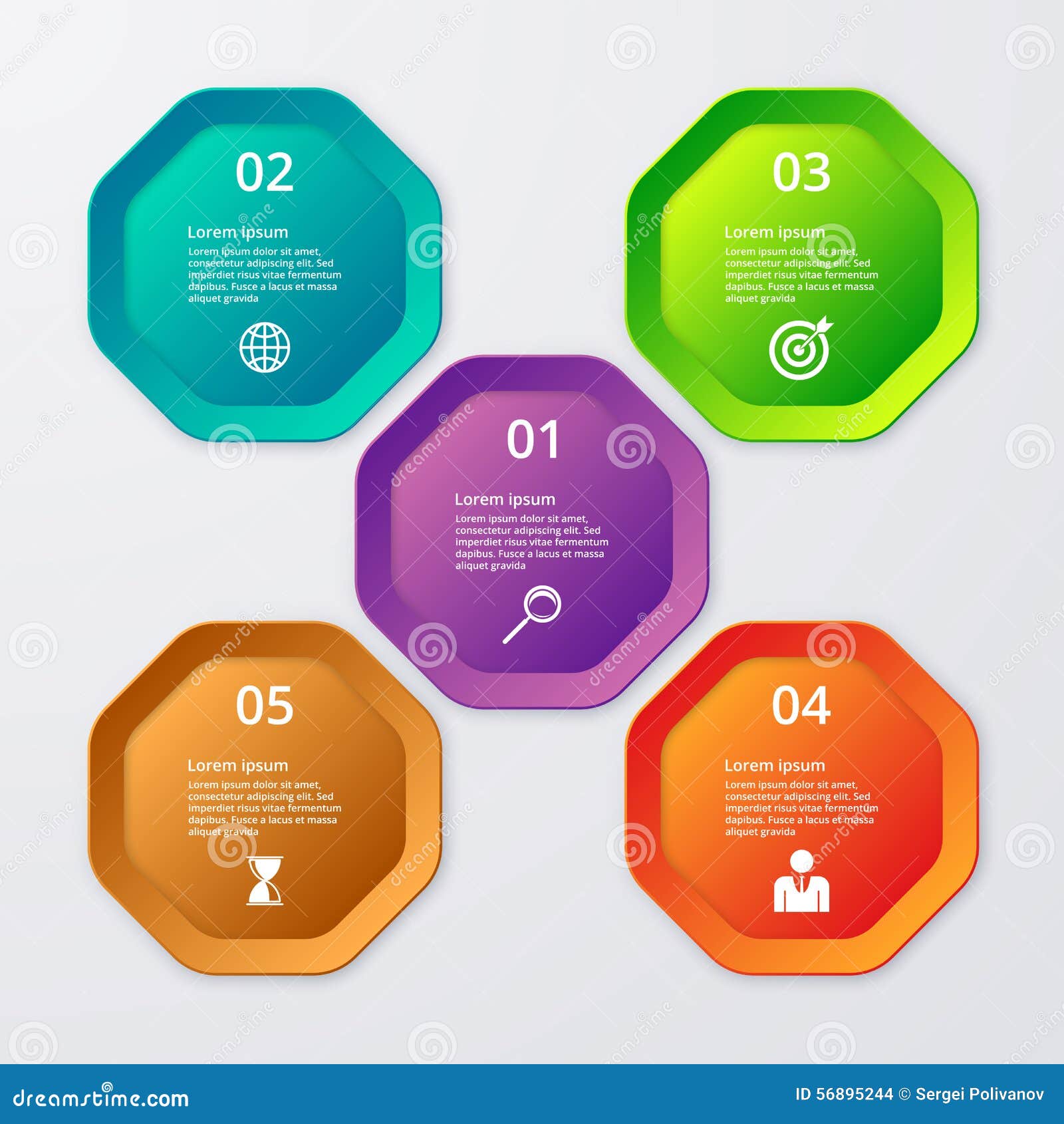 Vector Illustration Infographics Of Octagons | CartoonDealer.com #56895244