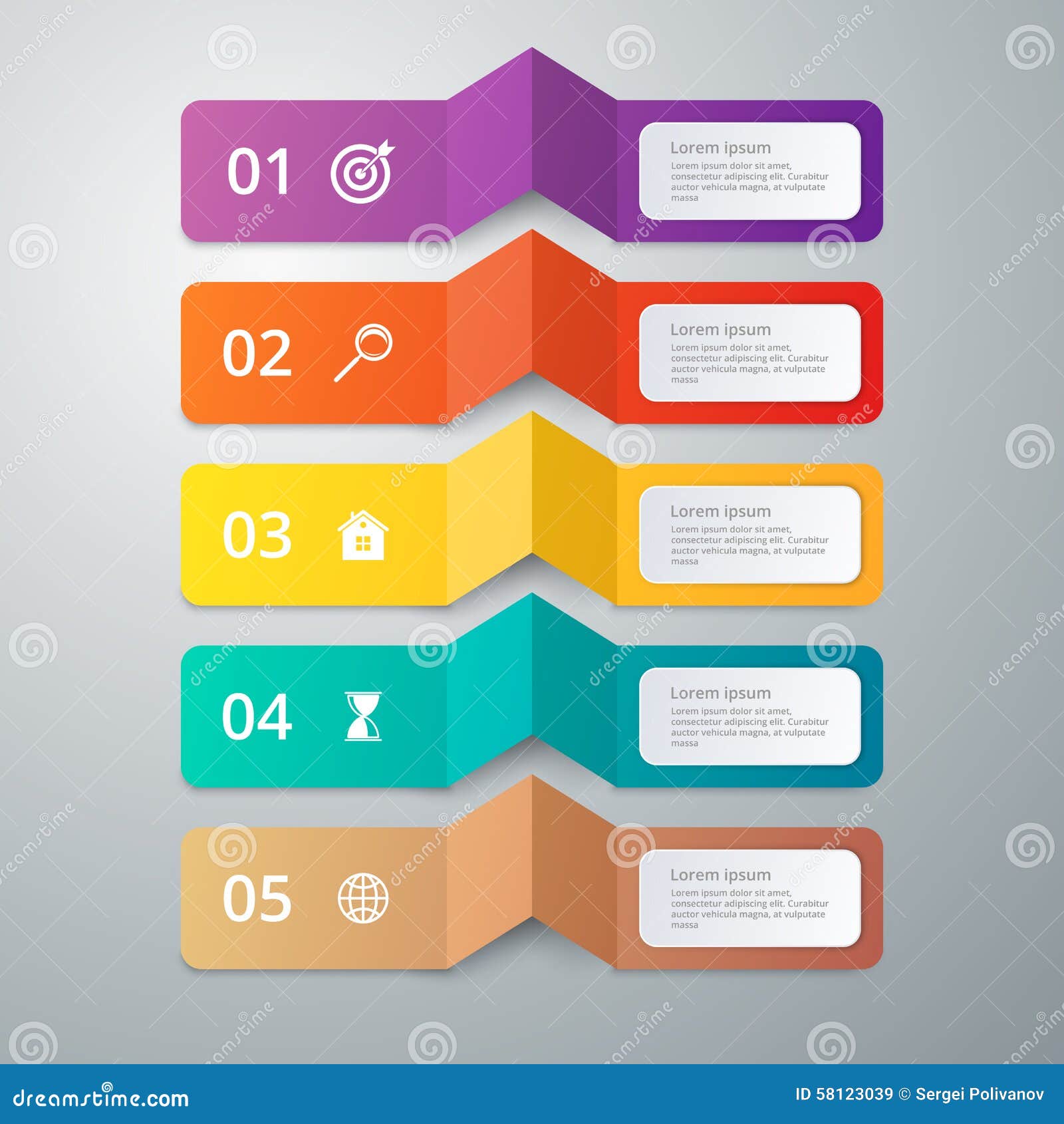 Vector Illustration Infographics 5 Options Stock Vector - Illustration ...