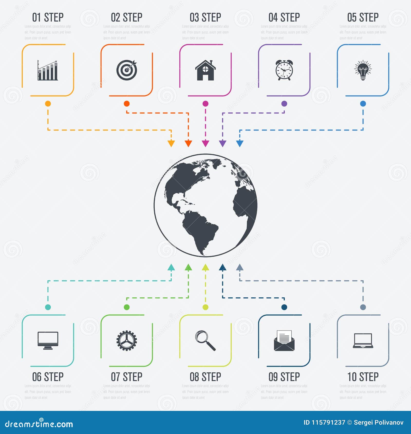 Vector Illustration Infographics 10 Options Stock Vector - Illustration ...