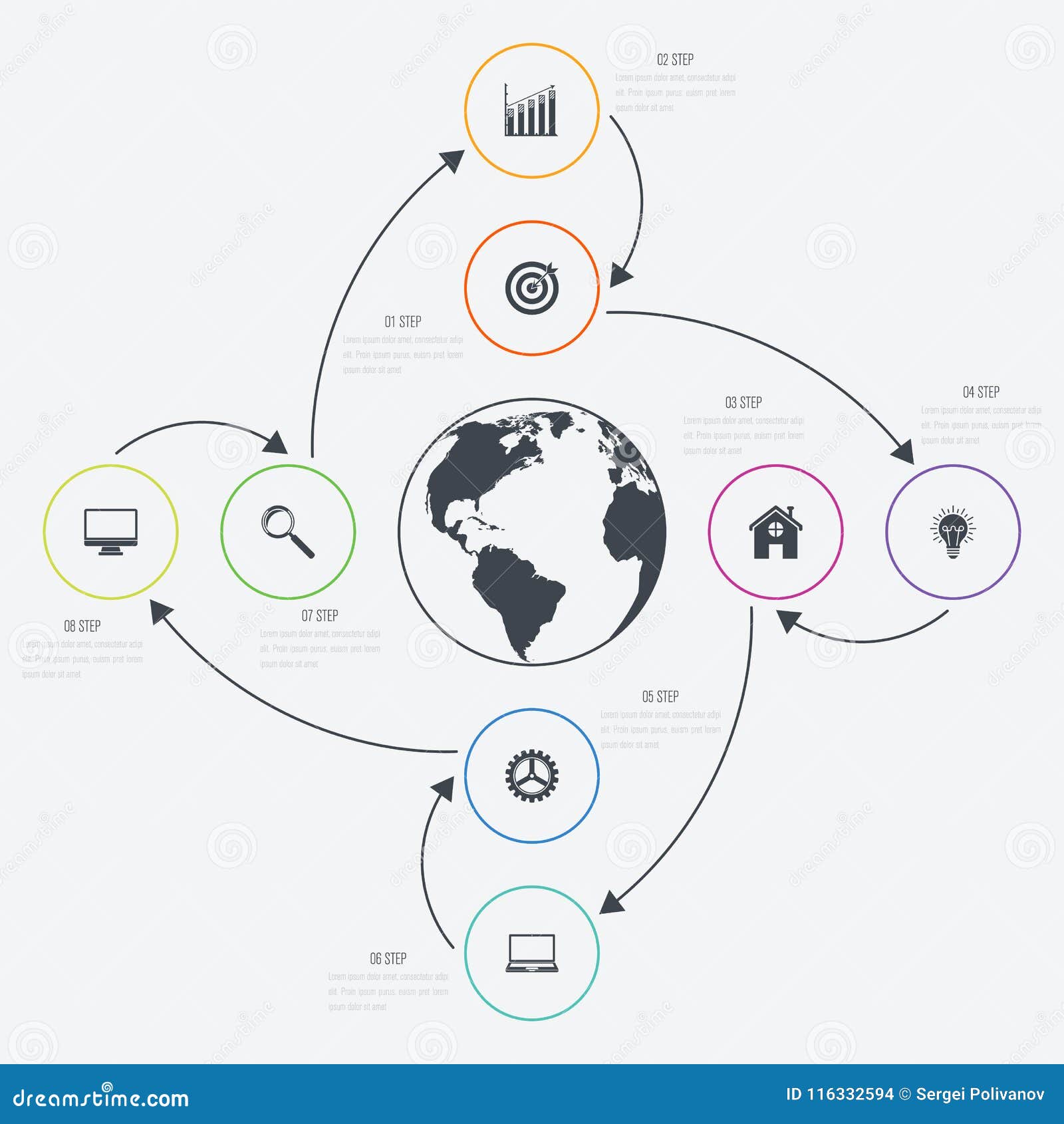 Vector Illustration Infographics 8 Options Stock Vector - Illustration ...