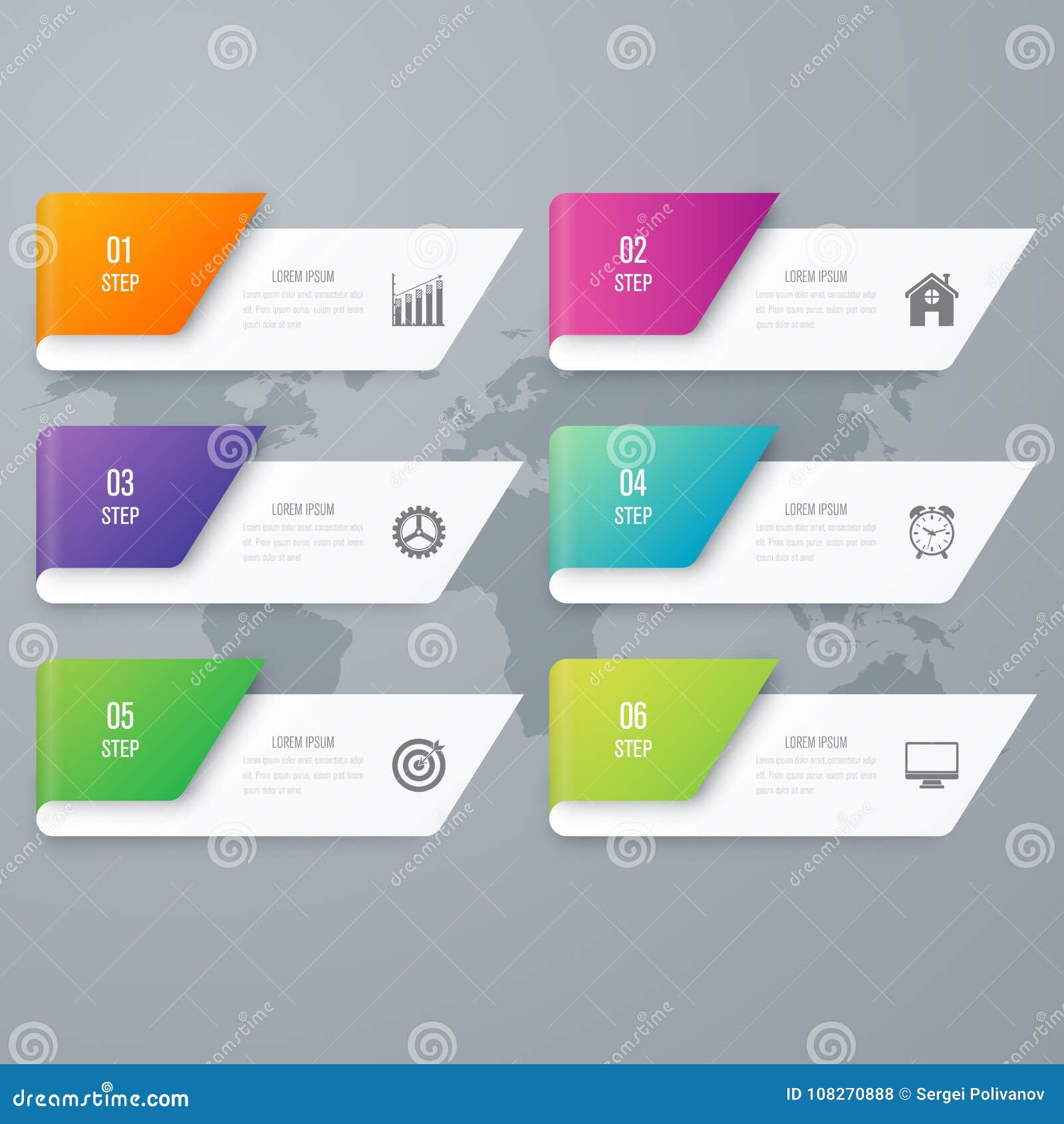 Vector Illustration Infographics 6 Options Stock Vector - Illustration ...
