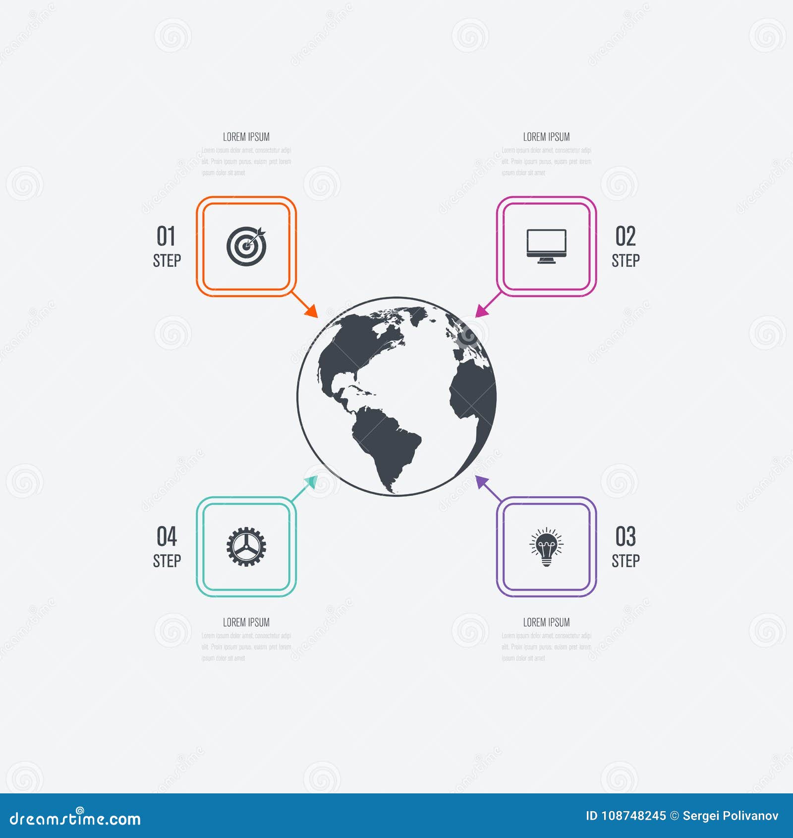 Vector Illustration Infographics 4 Options Stock Vector - Illustration ...