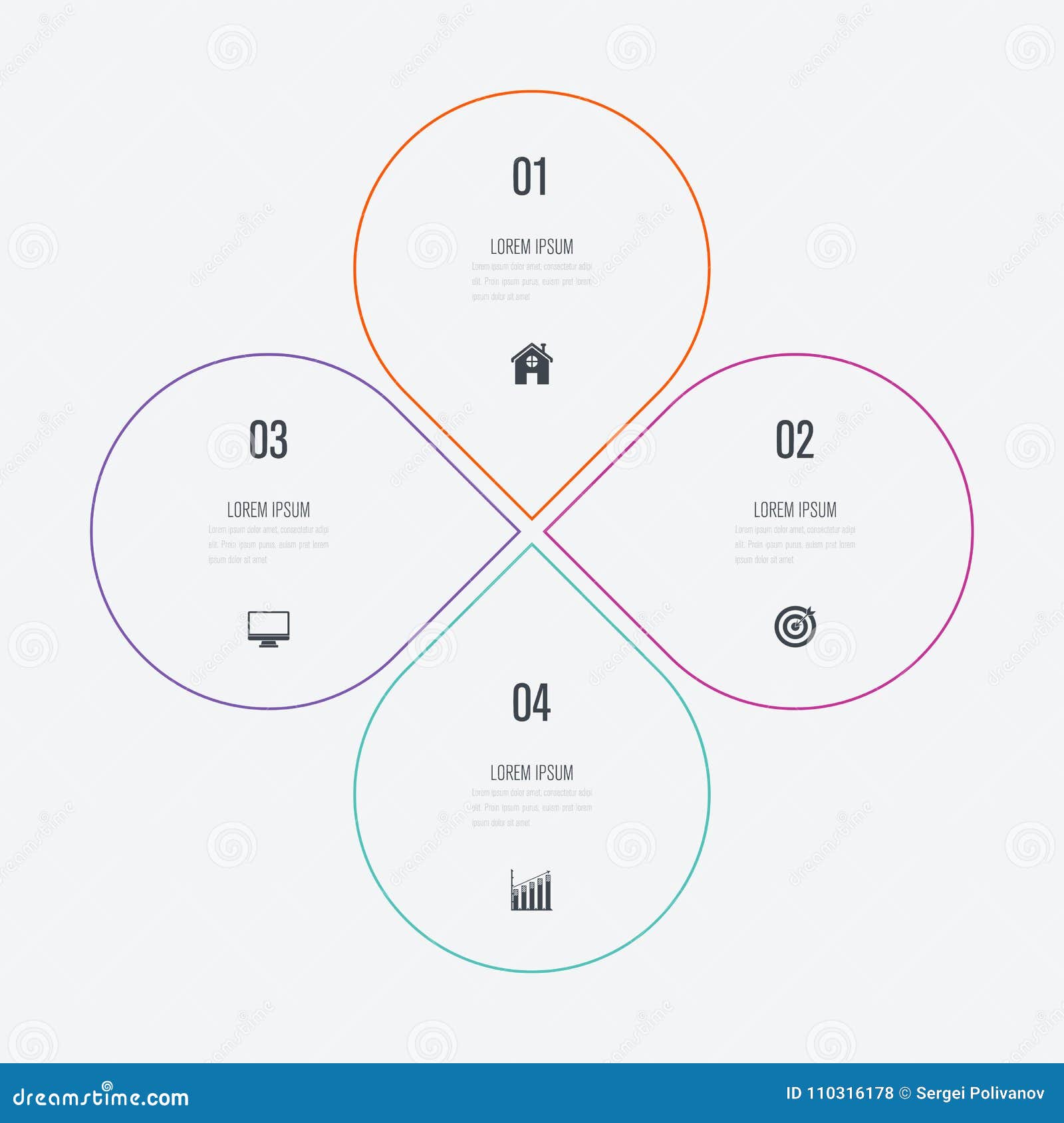 Vector Illustration Infographics 4 Options Stock Vector - Illustration ...