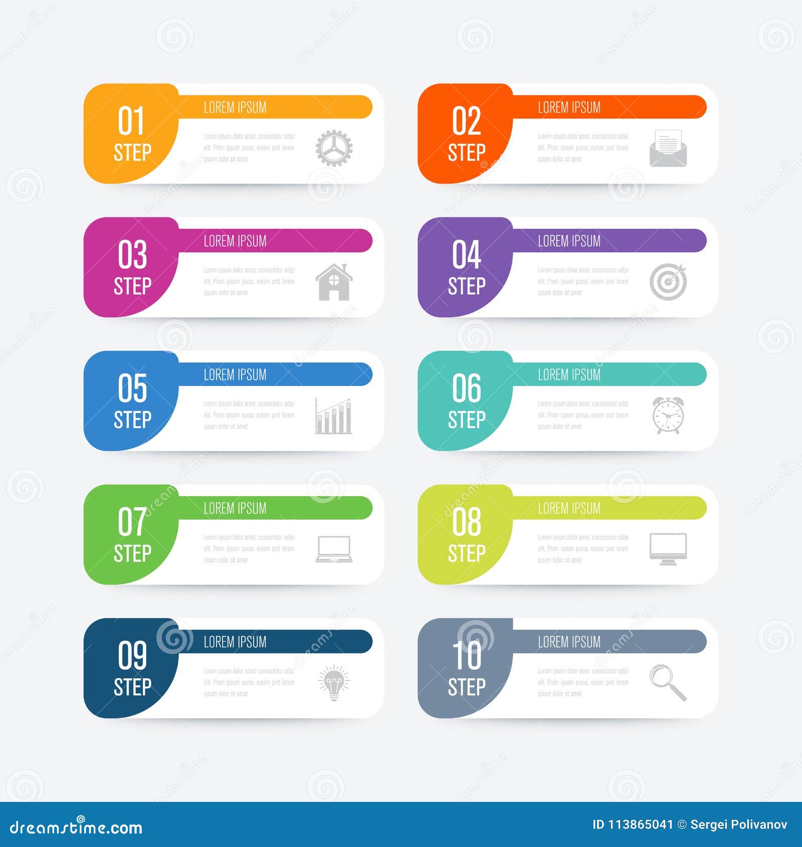 Vector Illustration Infographics 10 Options Stock Vector - Illustration ...