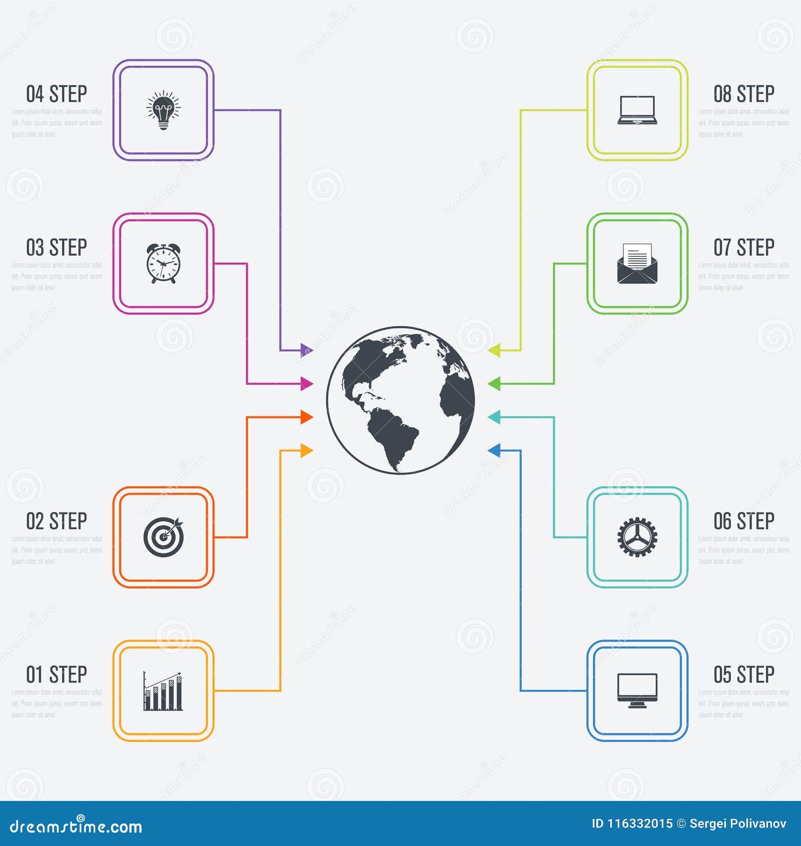 Vector Illustration Infographics 8 Options Stock Vector - Illustration ...