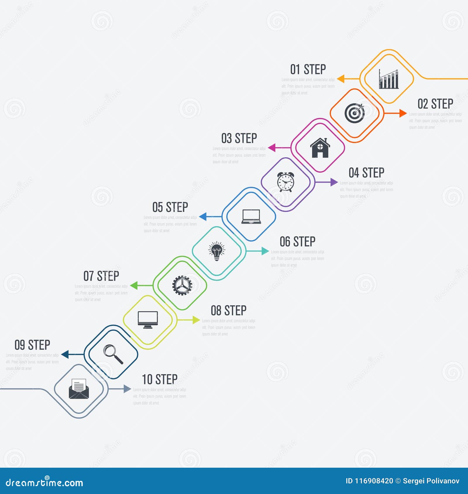 Vector Illustration Infographics 10 Options Stock Vector - Illustration ...