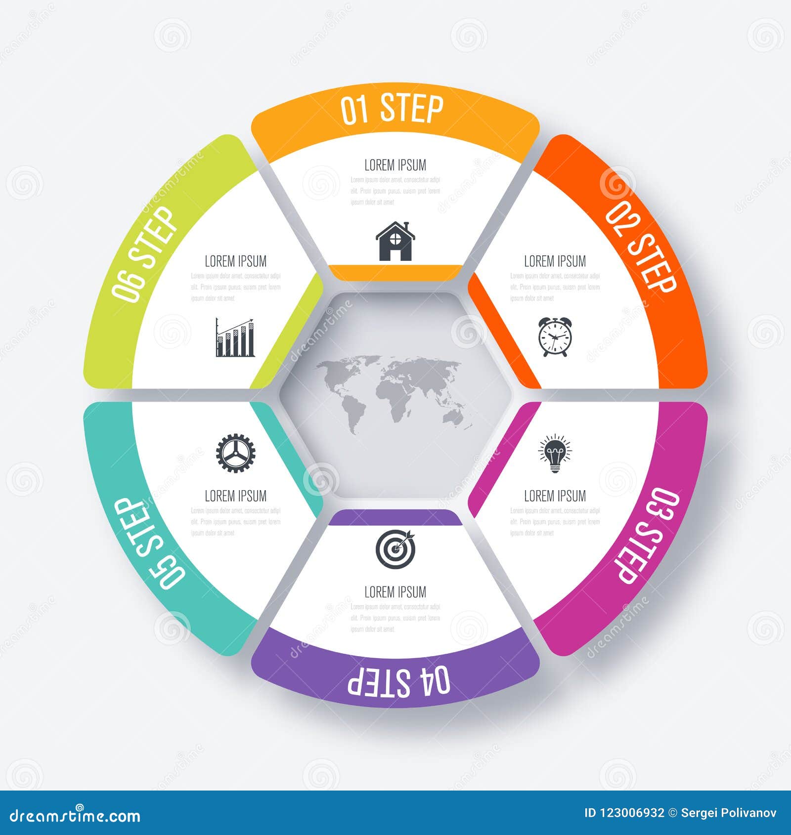 Vector Illustration Infographics 6 Options Stock Vector - Illustration ...