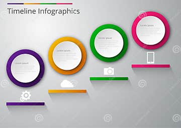 Vector Illustration Infographics Paper Circles with Shadows Stock ...