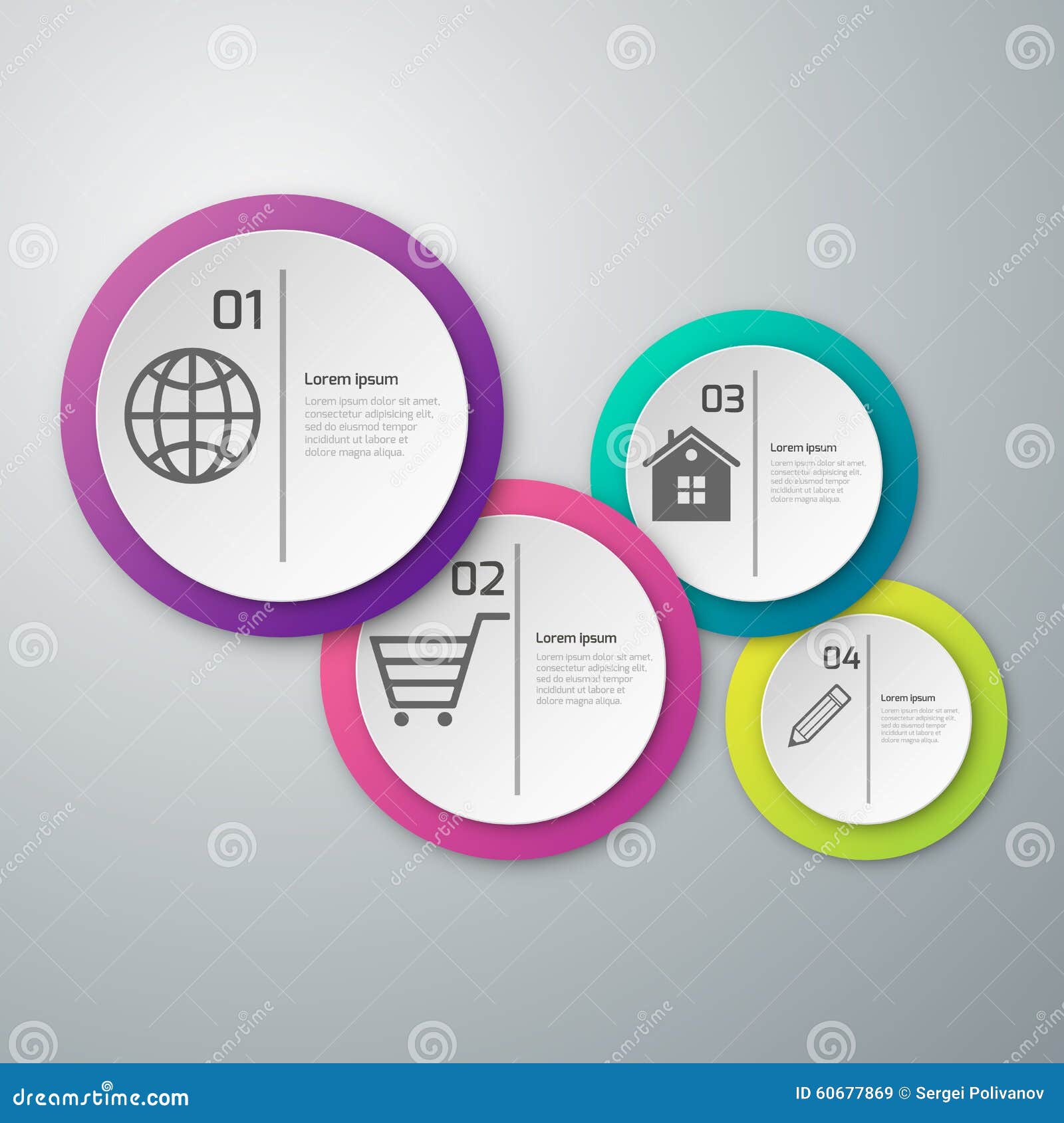 Vector Illustration Infographics Paper Circles with Shadows Stock ...