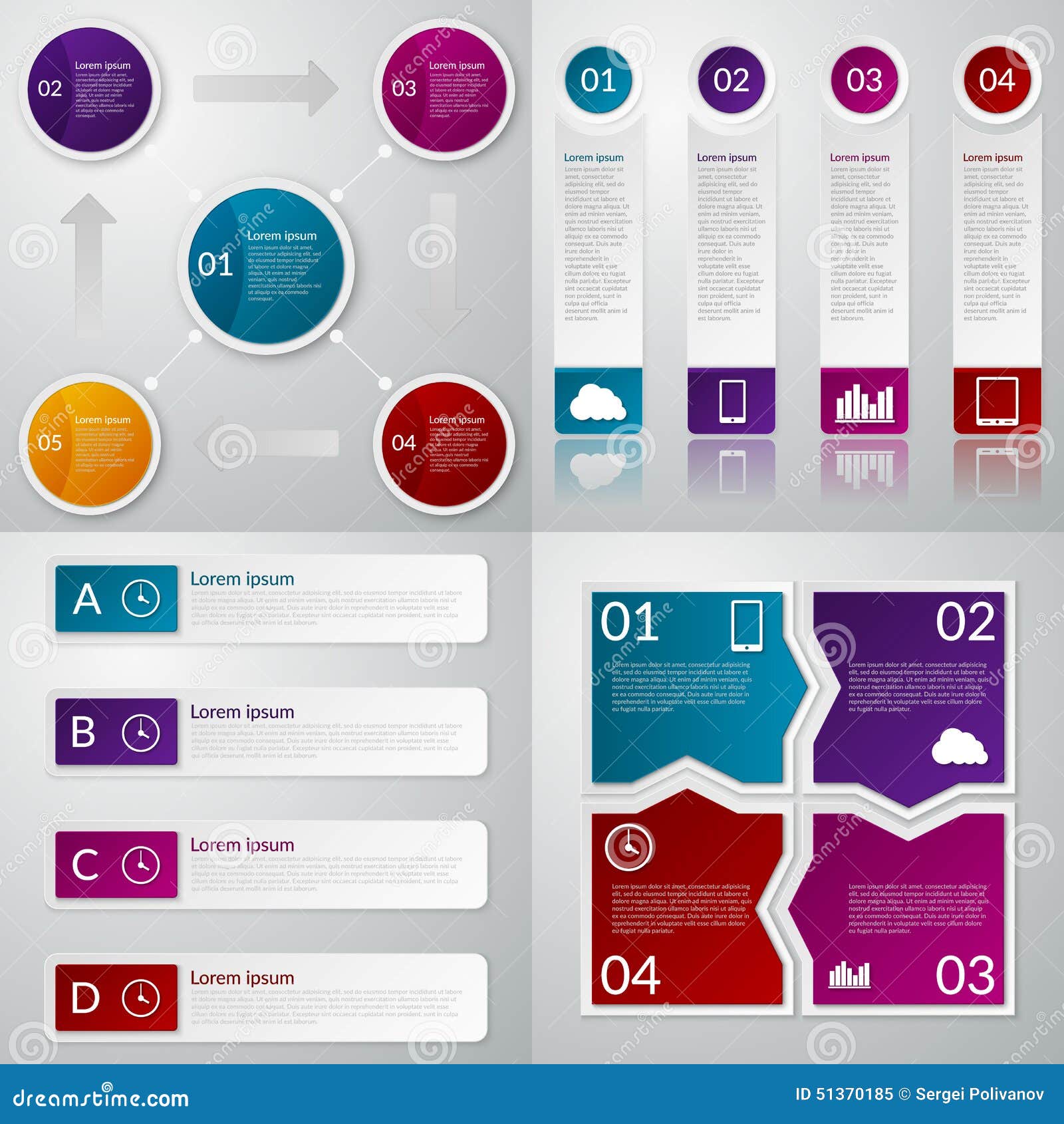 Vector Illustration Infographics. a Set of Four Templates Stock Vector ...