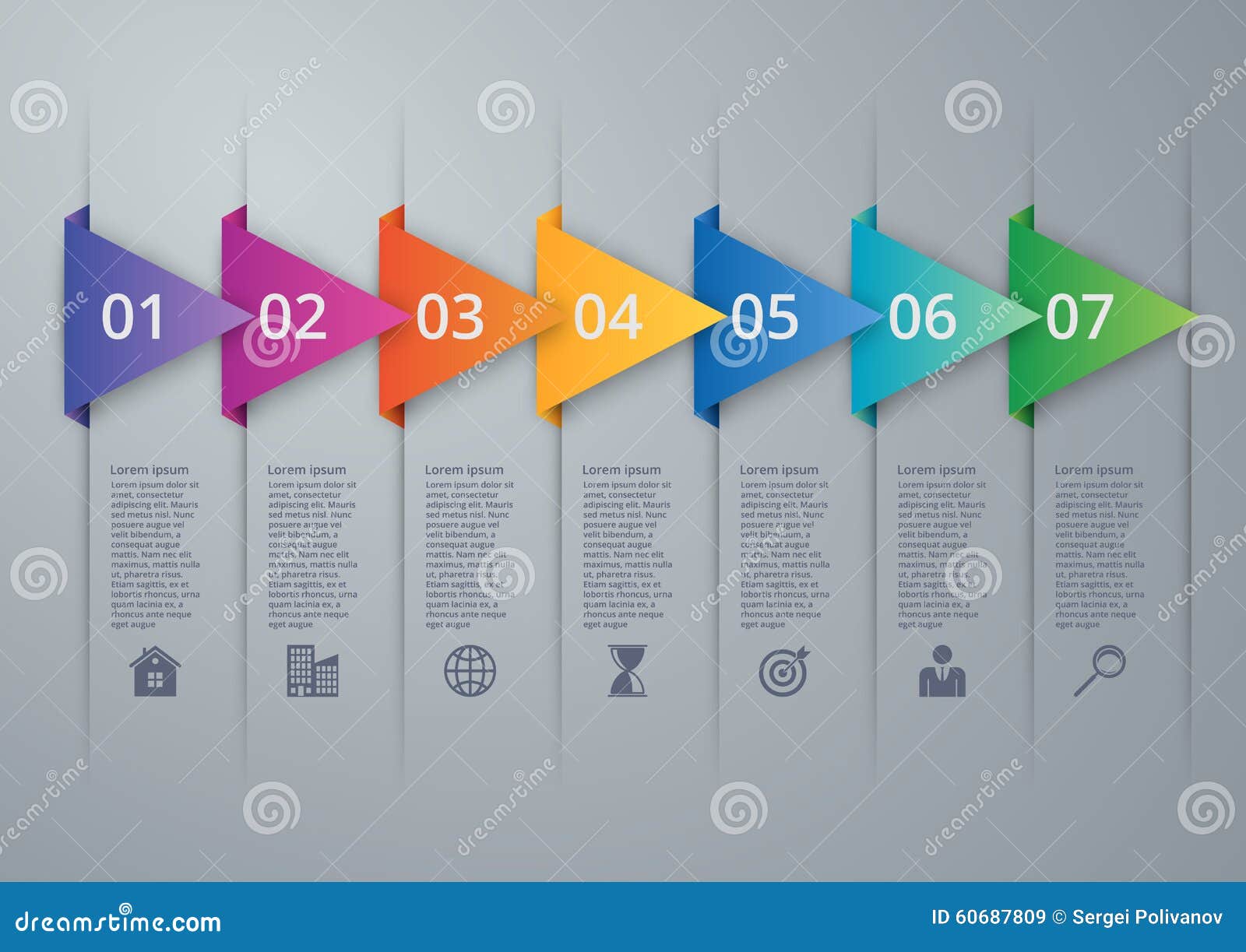 Vector Illustration Infographics Seven Options Stock Vector ...