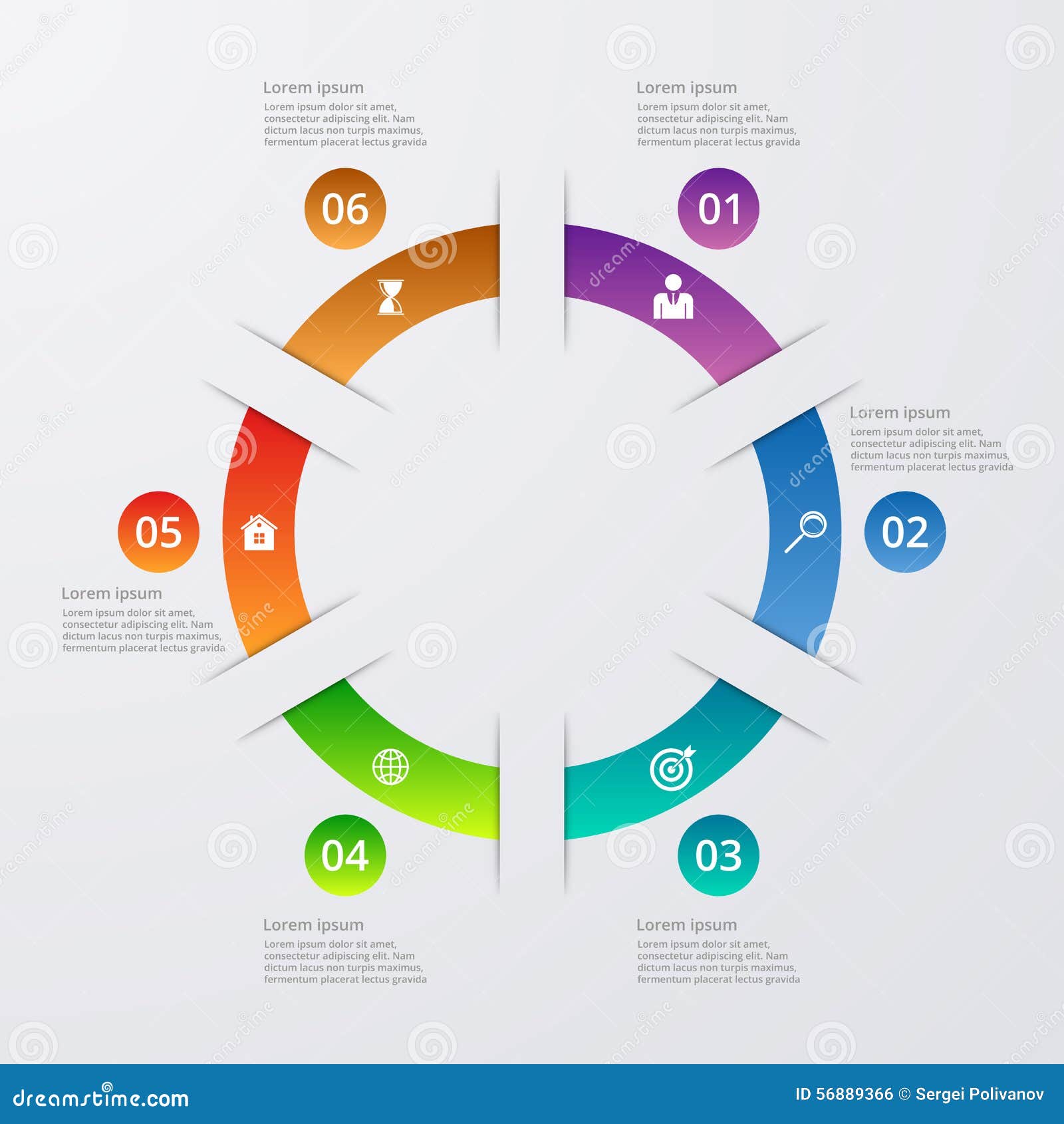 Vector Illustration Infographics Six Options Stock Vector ...