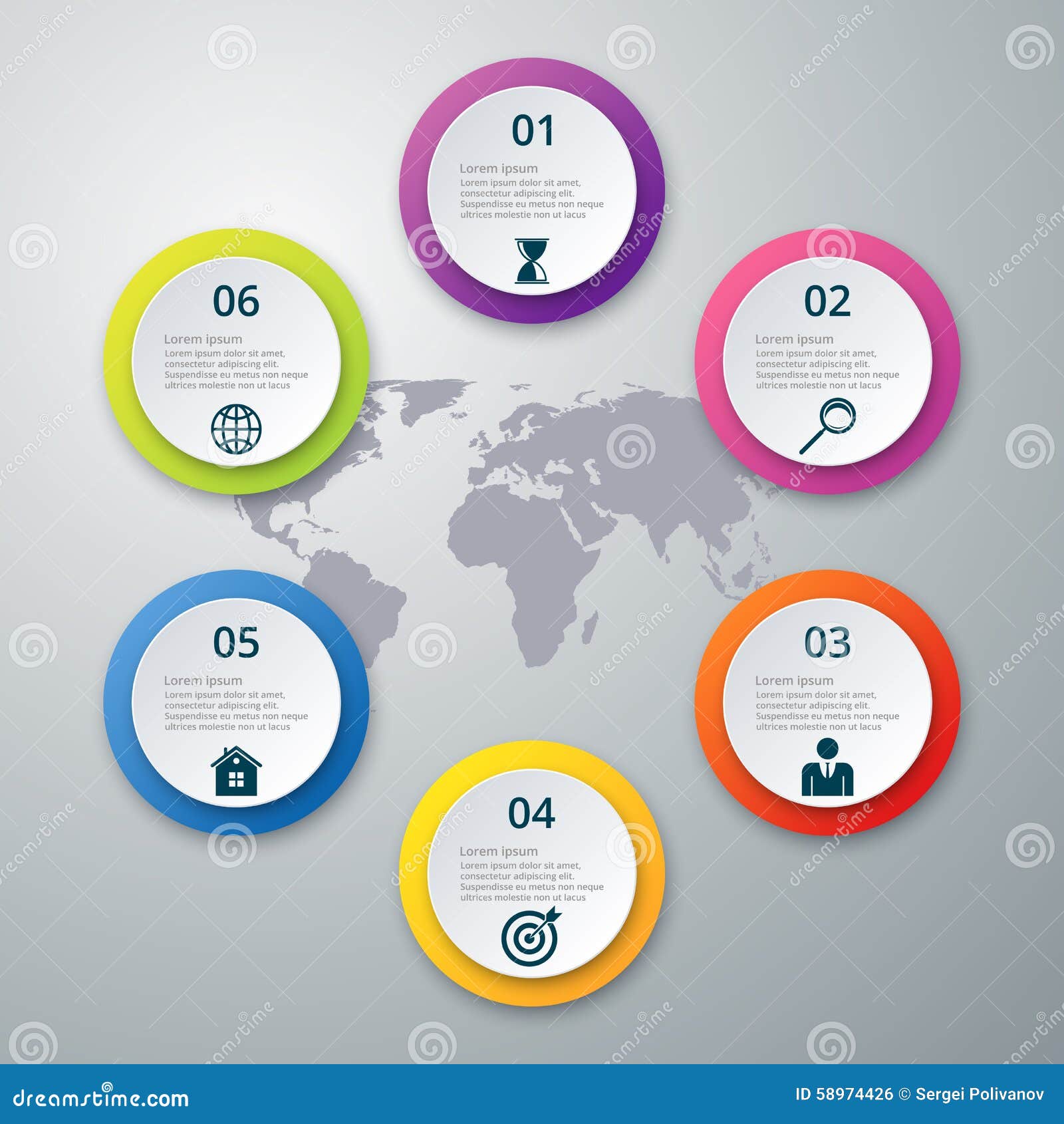 Vector Illustration Infographics Six Options Stock Vector ...