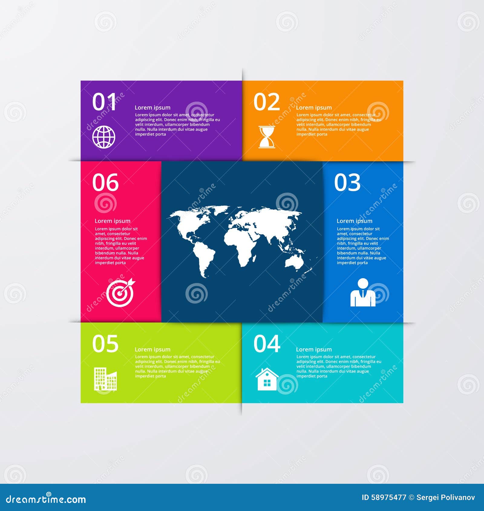 Vector Illustration Infographics Six Options Stock Vector ...