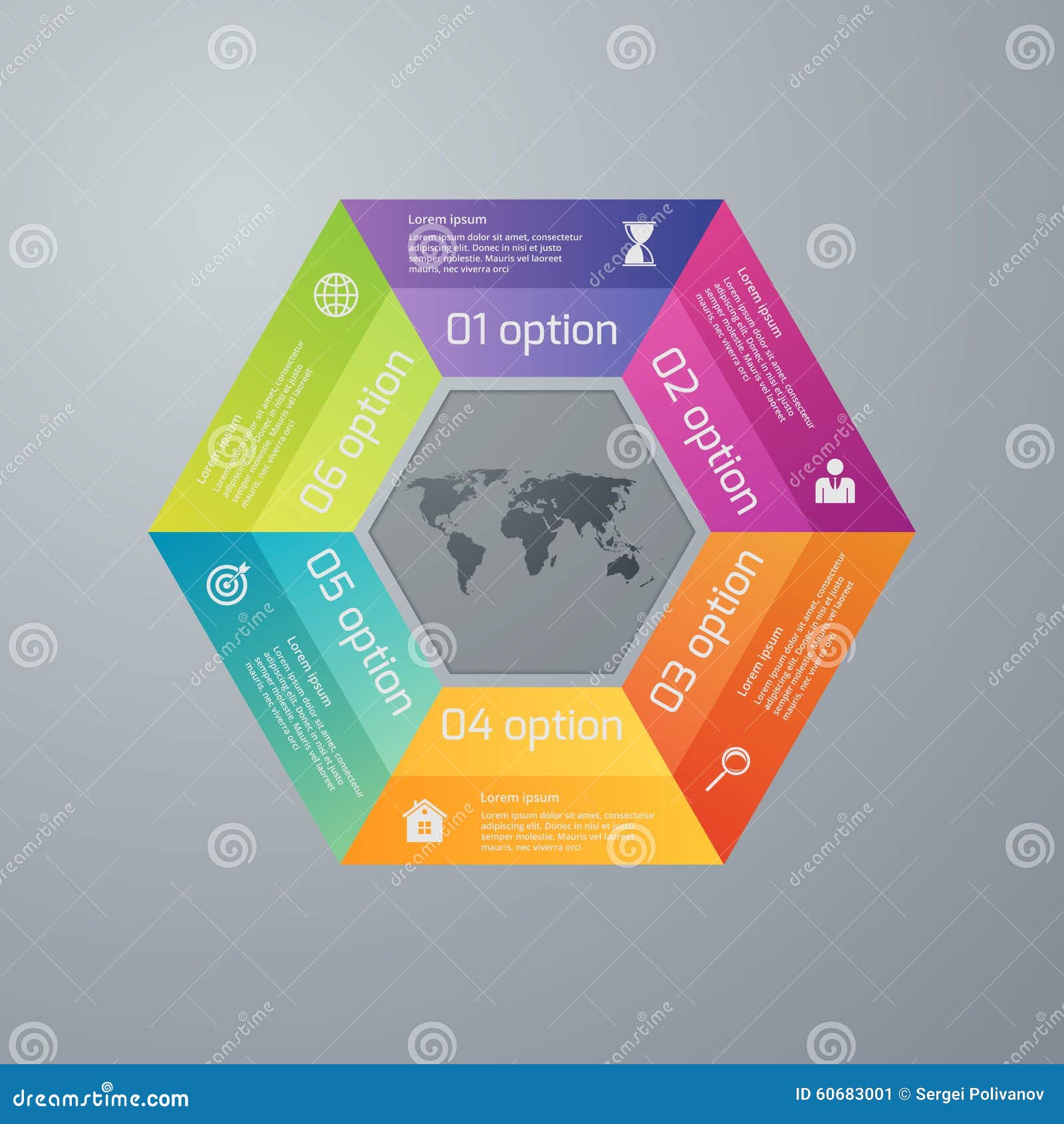 Vector Illustration Infographics Six Options Stock Vector ...
