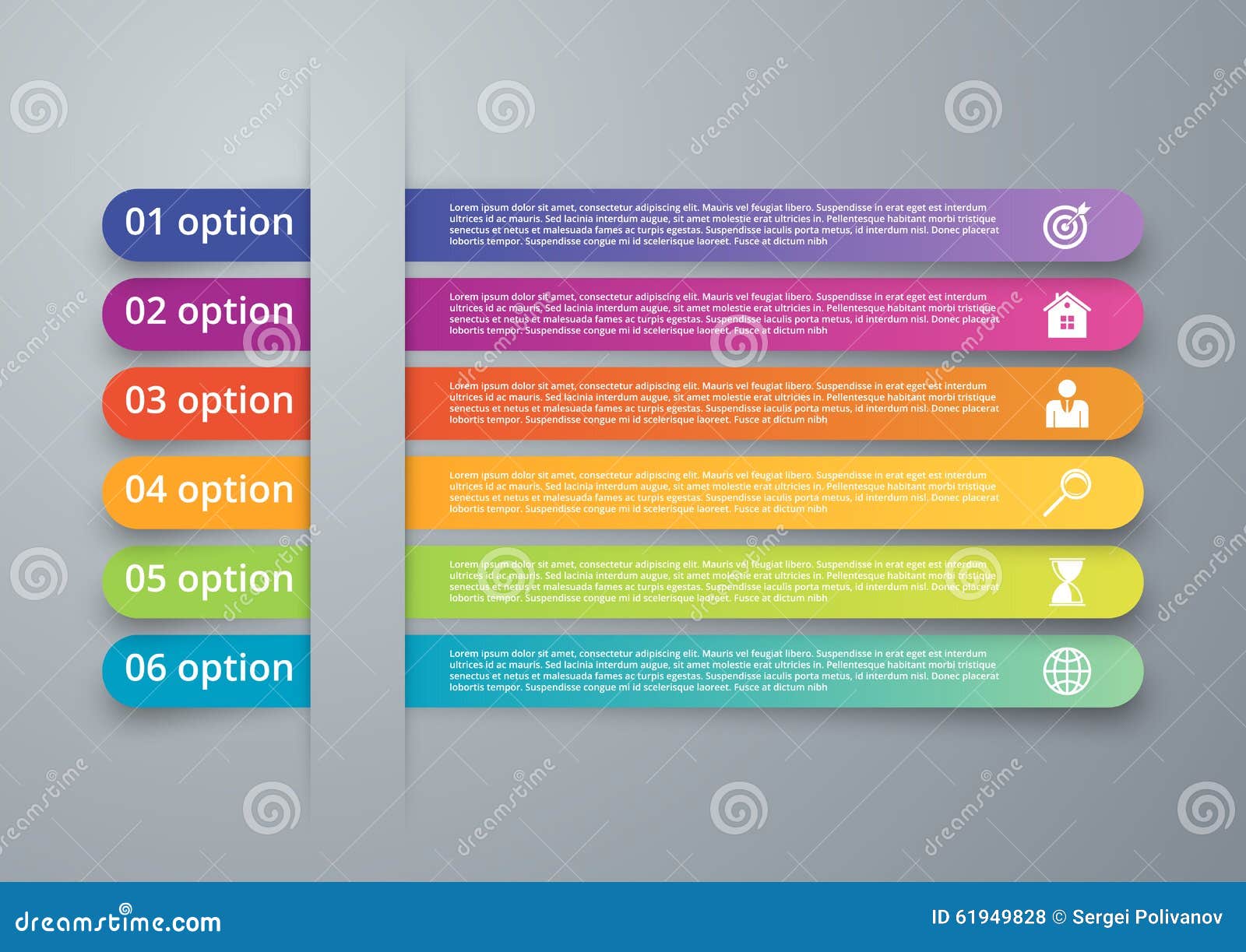 Vector Illustration Infographics Six Options Stock Vector ...