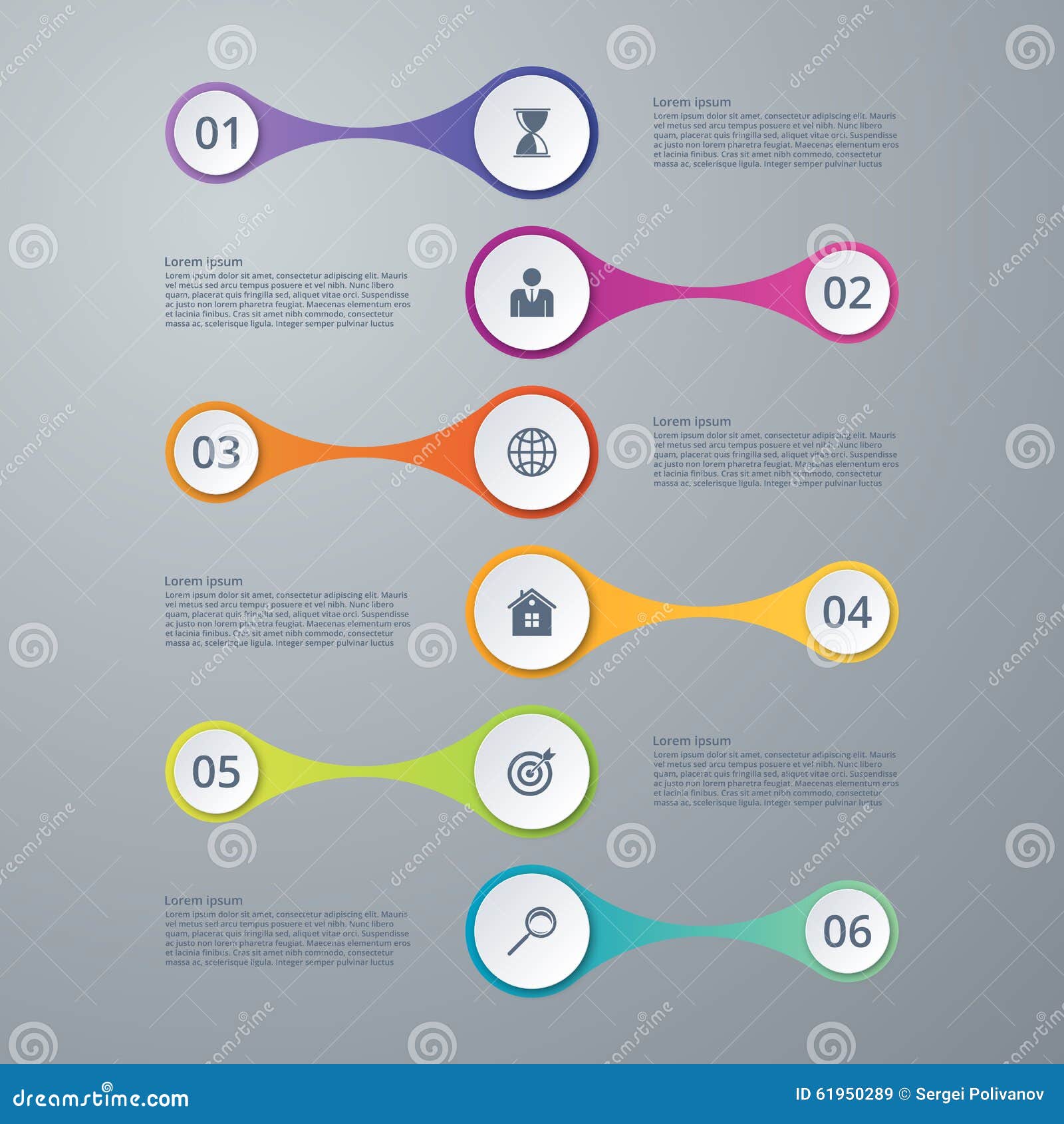 Vector Illustration Infographics Six Options Stock Vector ...