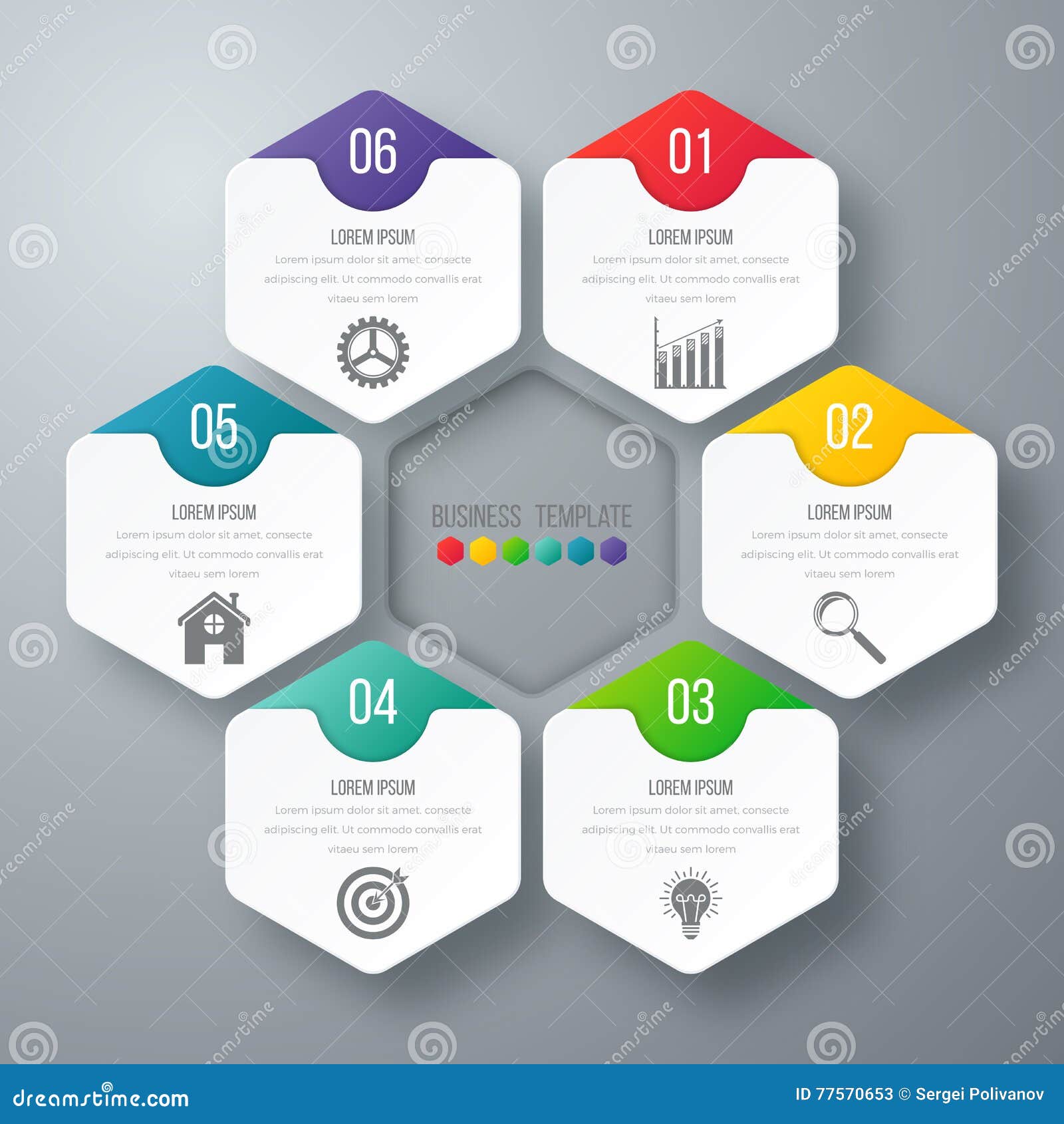Vector Illustration Infographics Six Options. Stock Vector ...