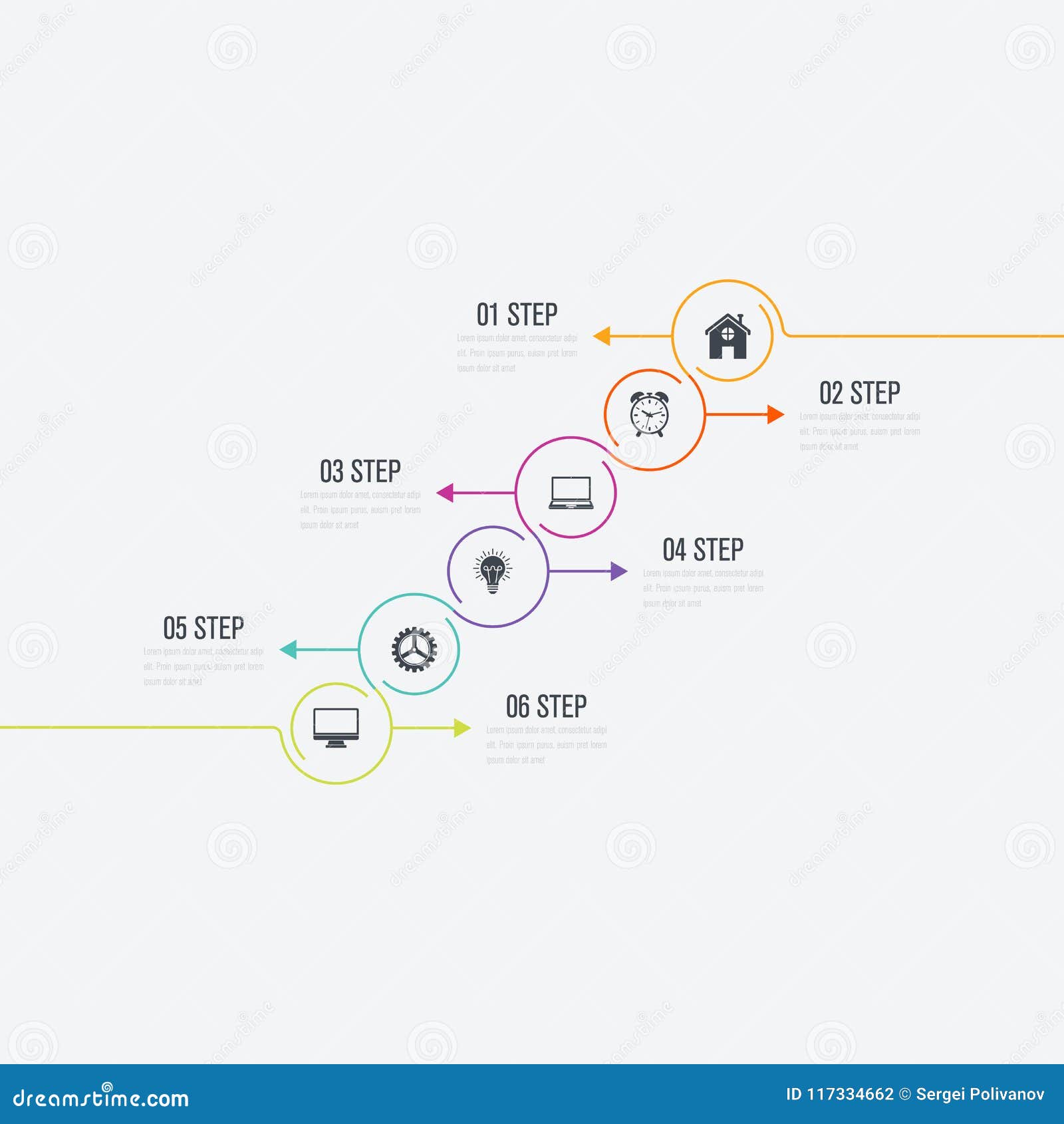 Vector Illustration Infographics Six Options Stock Vector ...